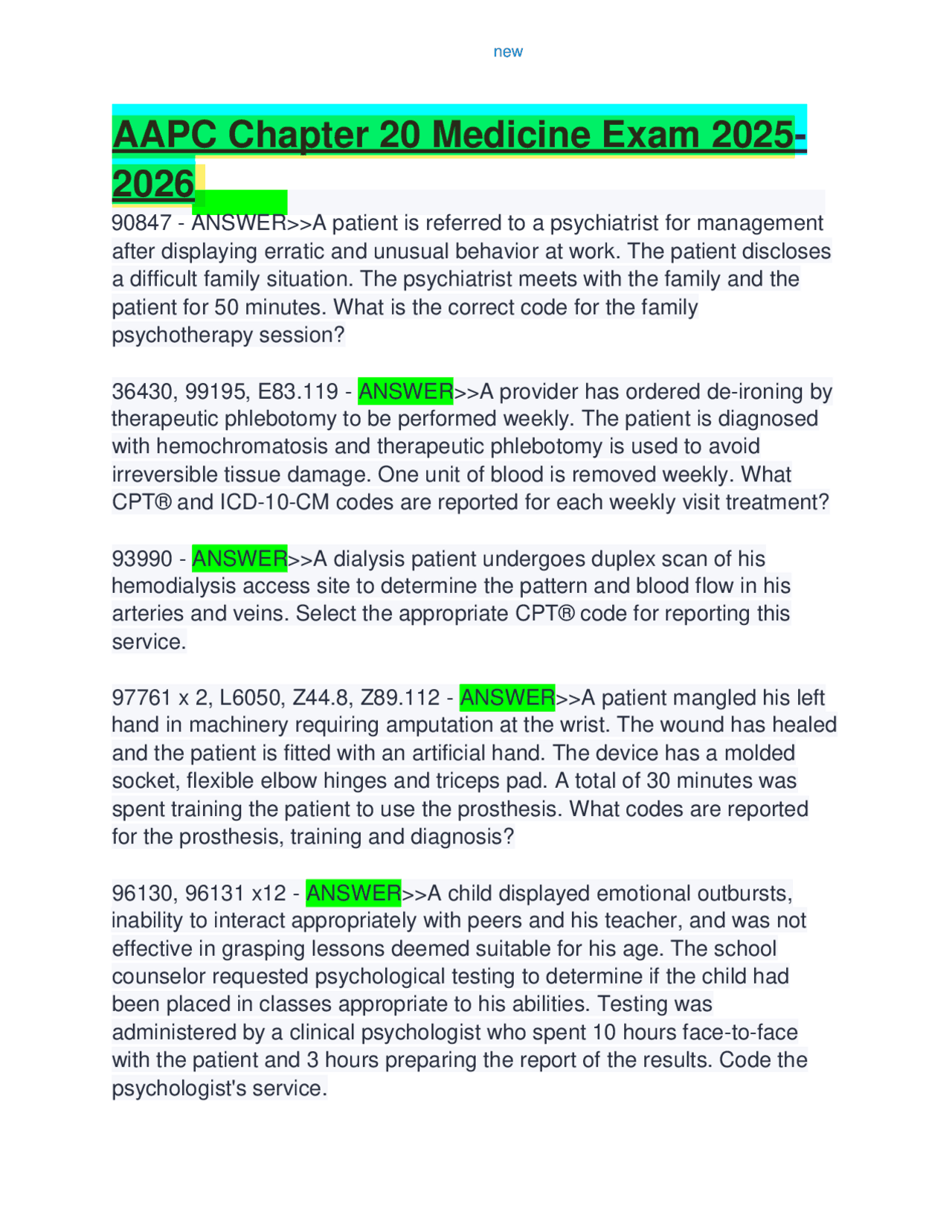 Medical Coding Practice Exam: CPT and ICD-10 Procedures | Exams Nursing ...