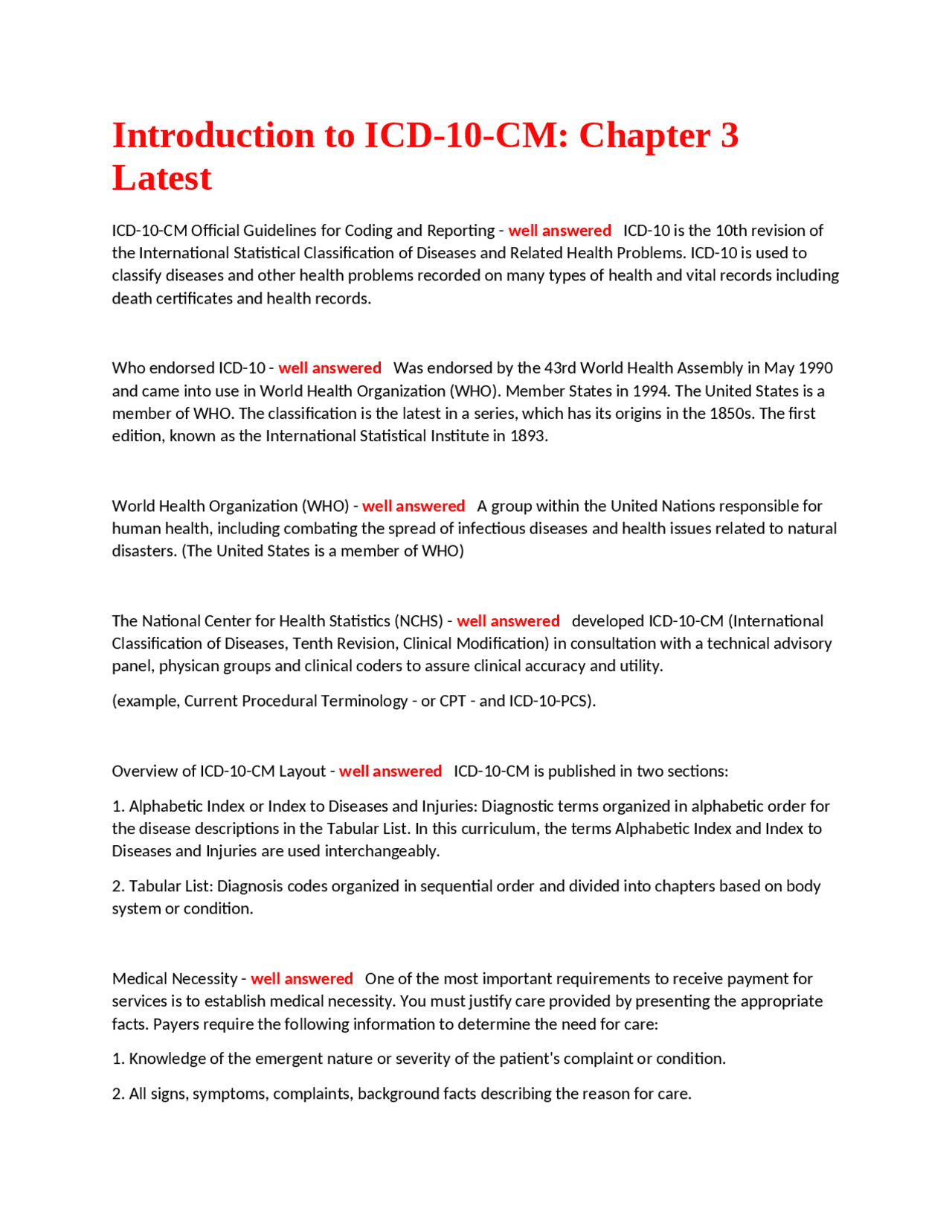 ICD-10-CM Coding Guidelines: A Comprehensive Introduction | Exams ...