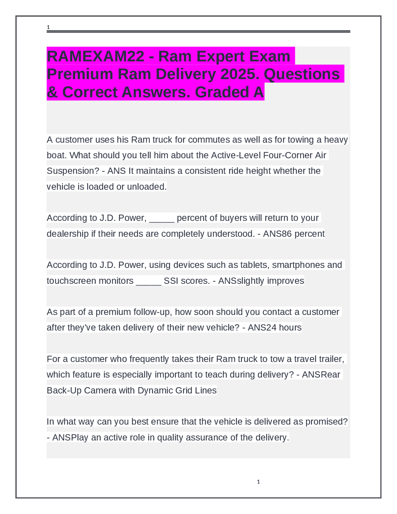 RAMEXAM22 - Ram Expert Exam Premium Ram Delivery 2025. Questions ...