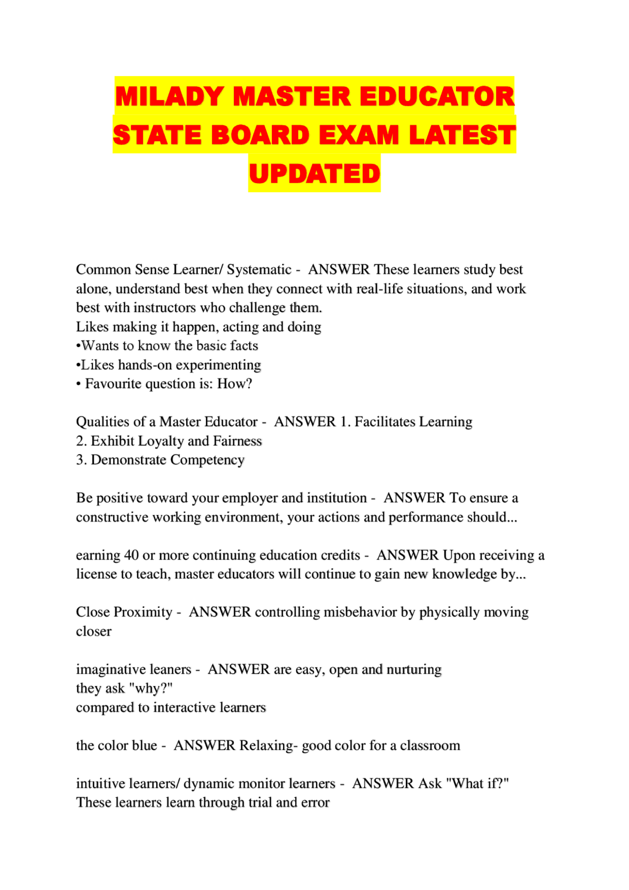 Effective Teaching Strategies and Classroom Management Q&A | Exams ...
