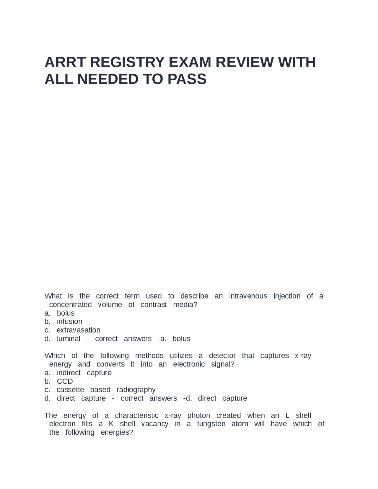 ARRT REGISTRY EXAM REVIEW WITH ALL NEEDED TO PASS | Exams Advanced ...