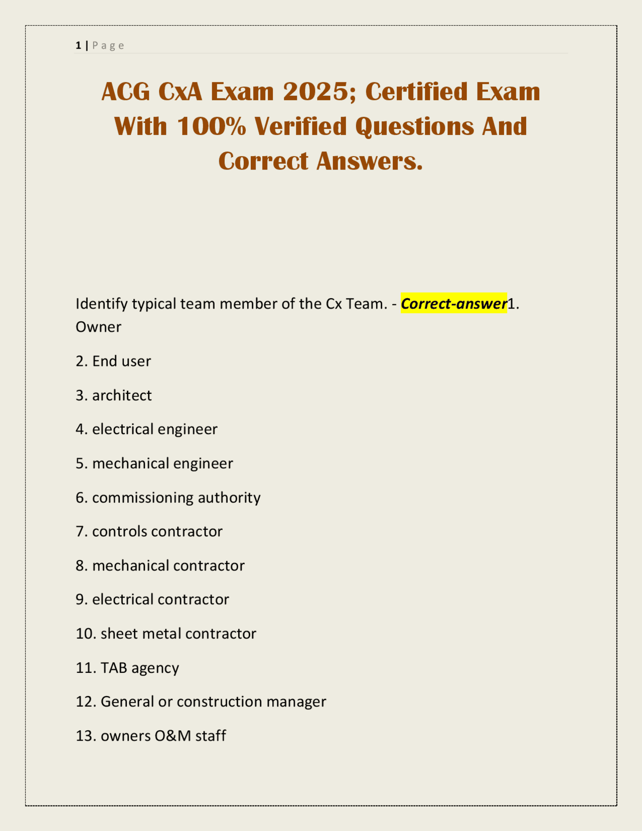 ACG CxA Exam 2025; Certified Exam With 100% Verified Questions And ...