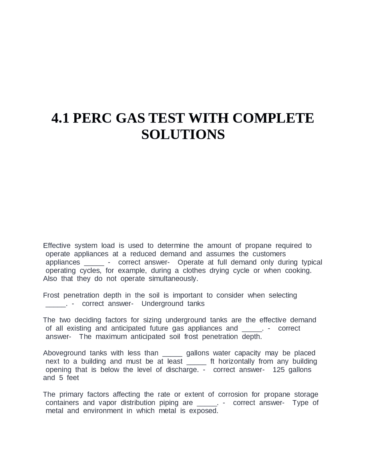 4.1 PERC GAS TEST WITH COMPLETE SOLUTIONS | Exams Advanced Education ...
