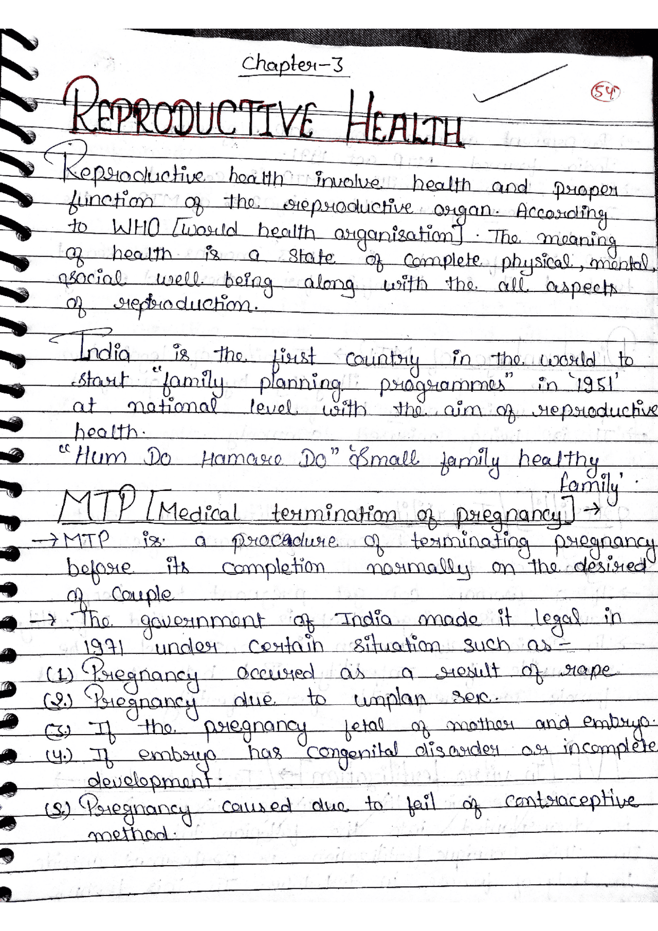 Chapter-3 Reproductive Health class12 | Study notes Biology | Docsity