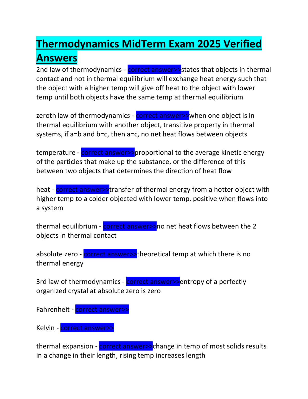 Thermodynamics Exam Prep: Key Concepts and Laws | Exams Thermodynamics ...