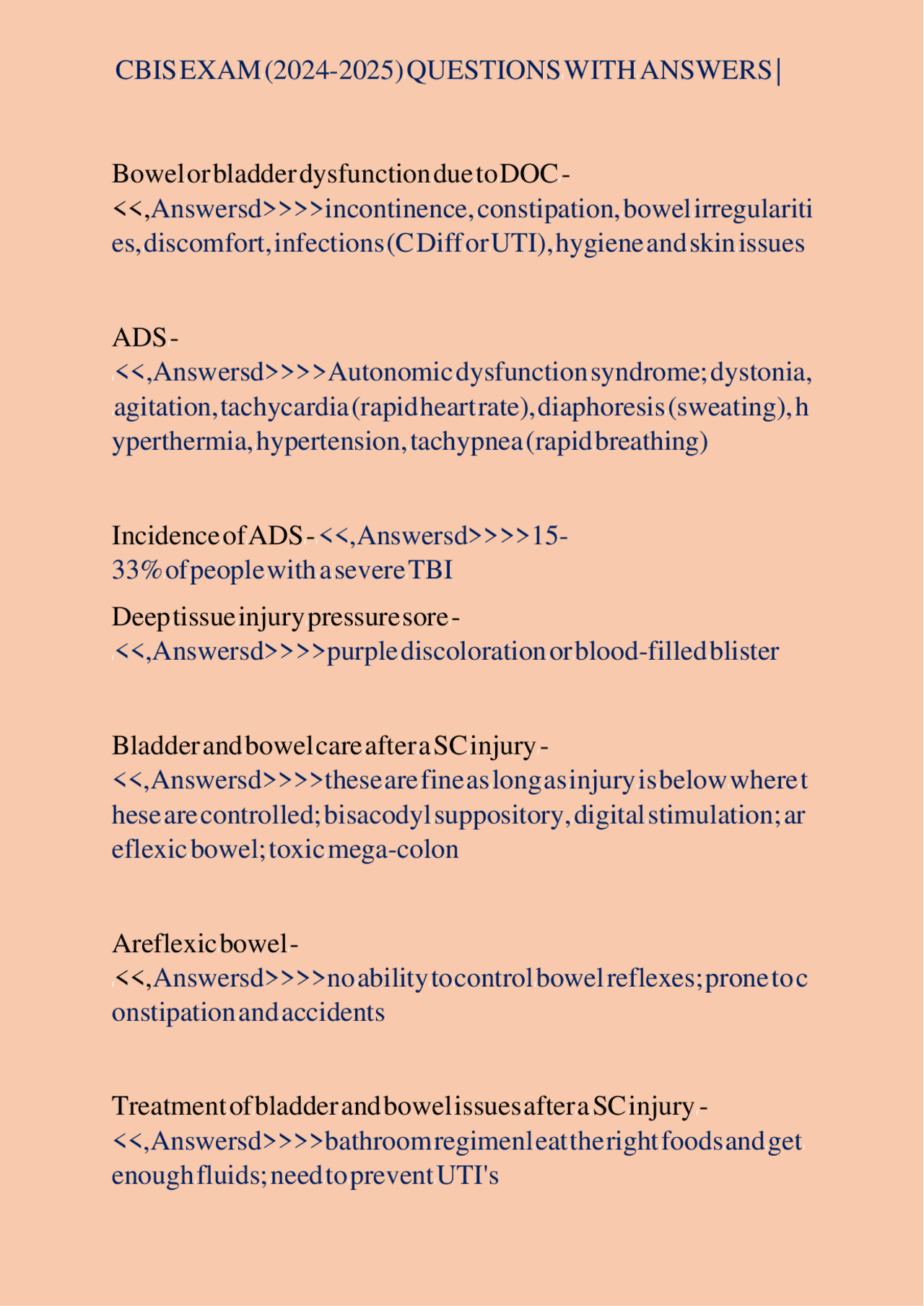 CERTIFIED BRAIN INJURY SPECIALIST (CBIS) EXAM 4 2024-2025 ACTUAL EXAM 4 ...