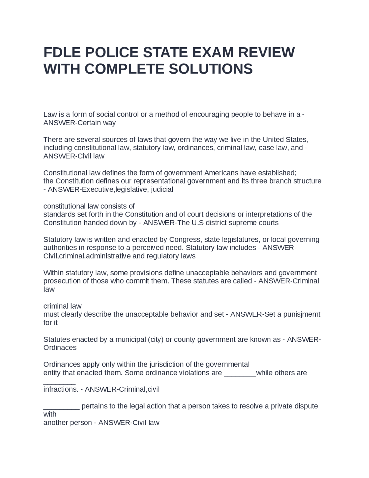 FDLE Police Exam Review: Comprehensive Q&A Guide | Exams Advanced ...