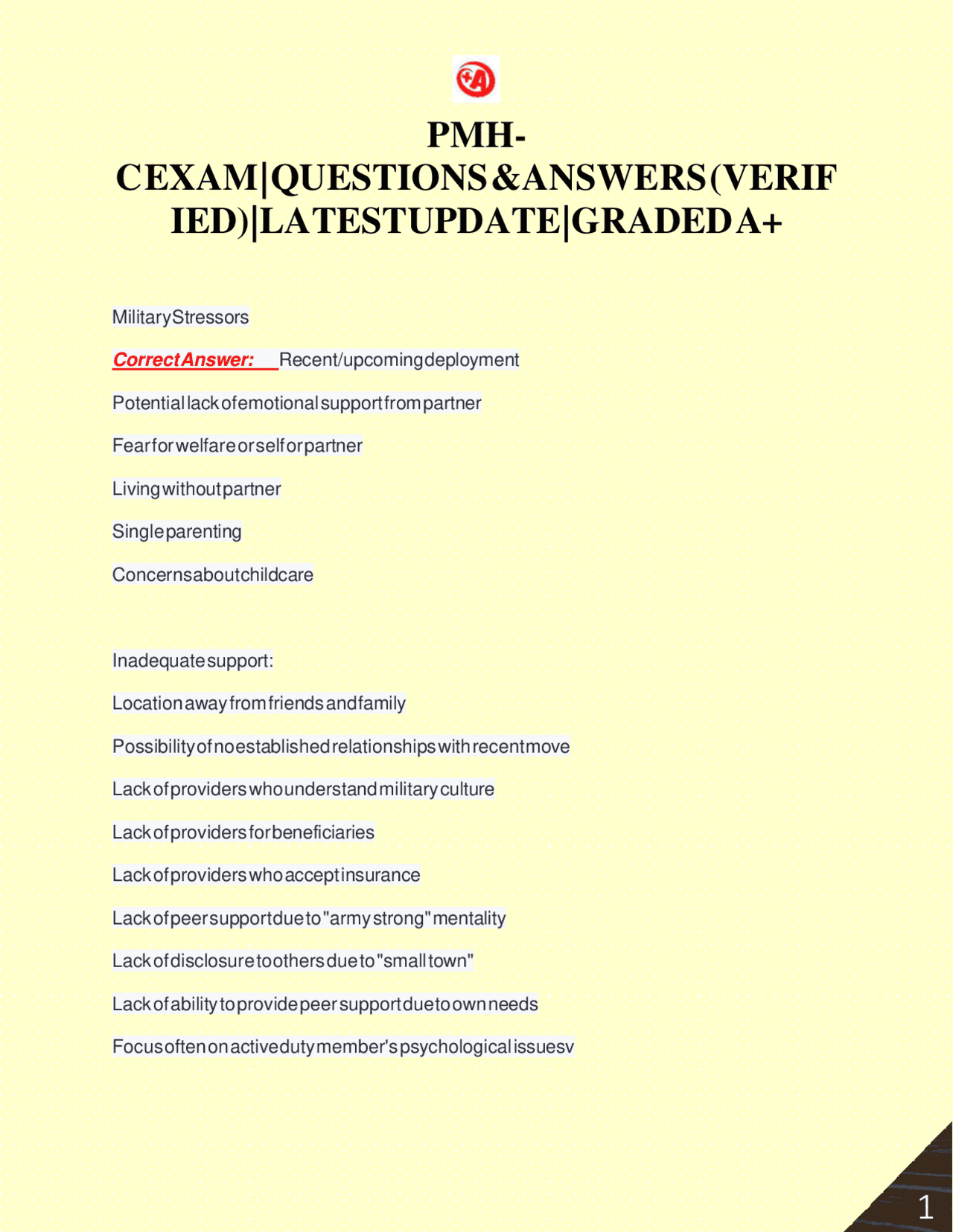 PMH C LATEST UPDATED EXAM STUDY GUIDE 2025-2026 COMPLETE ACTUAL EXAM ...