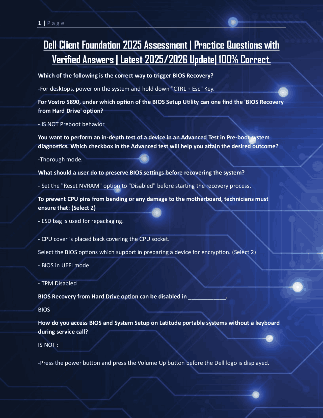 Dell Client Foundation 2025 Assessment | Practice Questions with ...