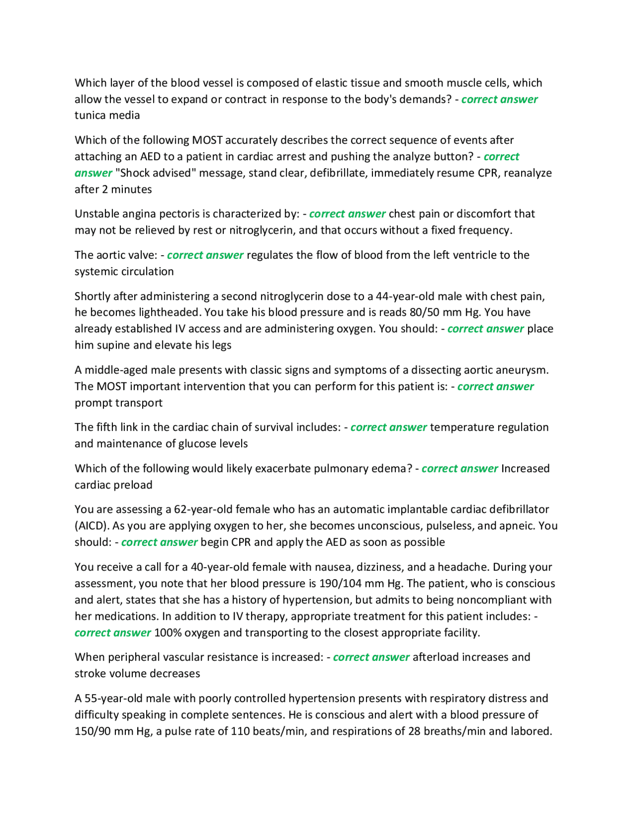 AEMT Final Exam Prep – Complete Review with Practice Questions and Correct Answers for Ai ...