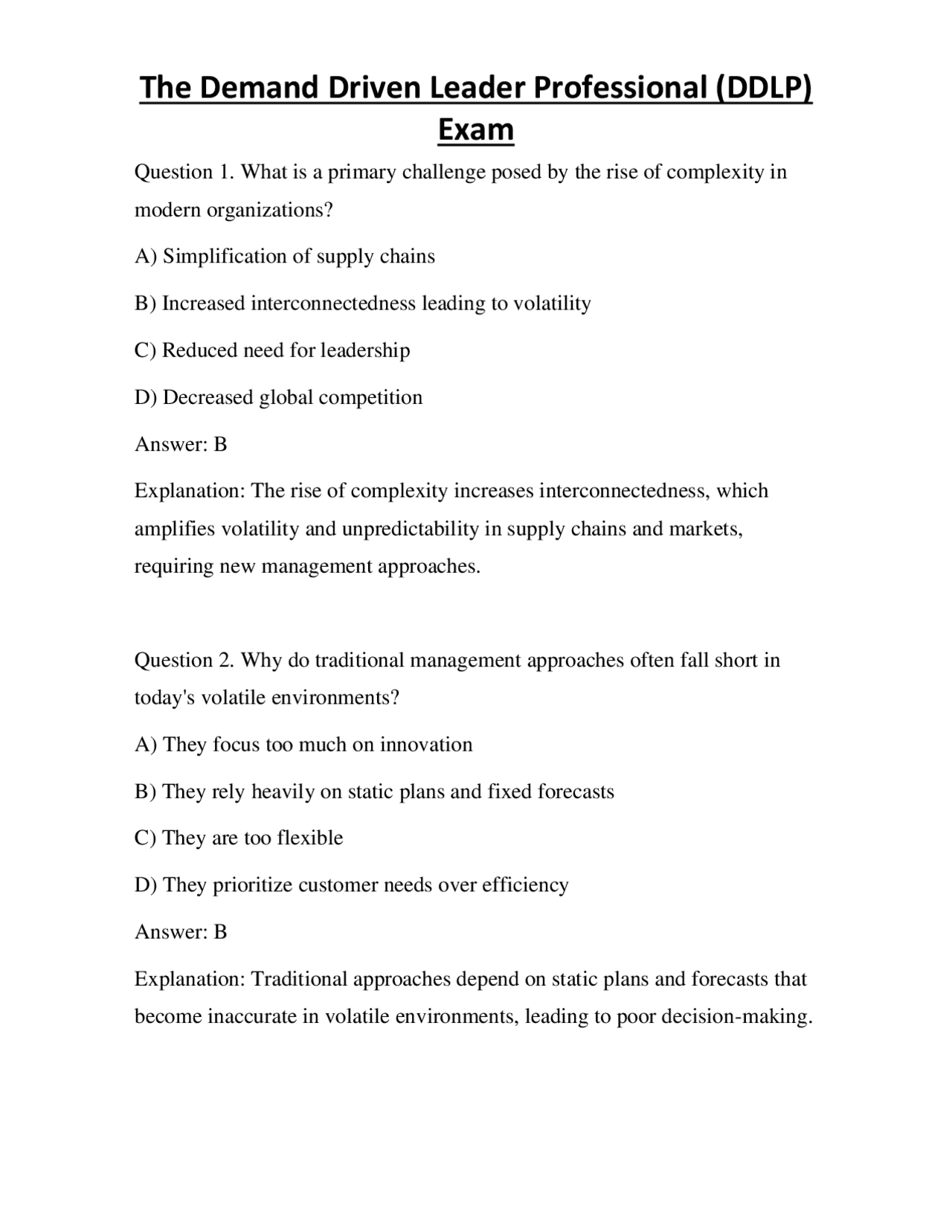 The Demand Driven Leader Professional (DDLP) Exam | Exams Technology ...