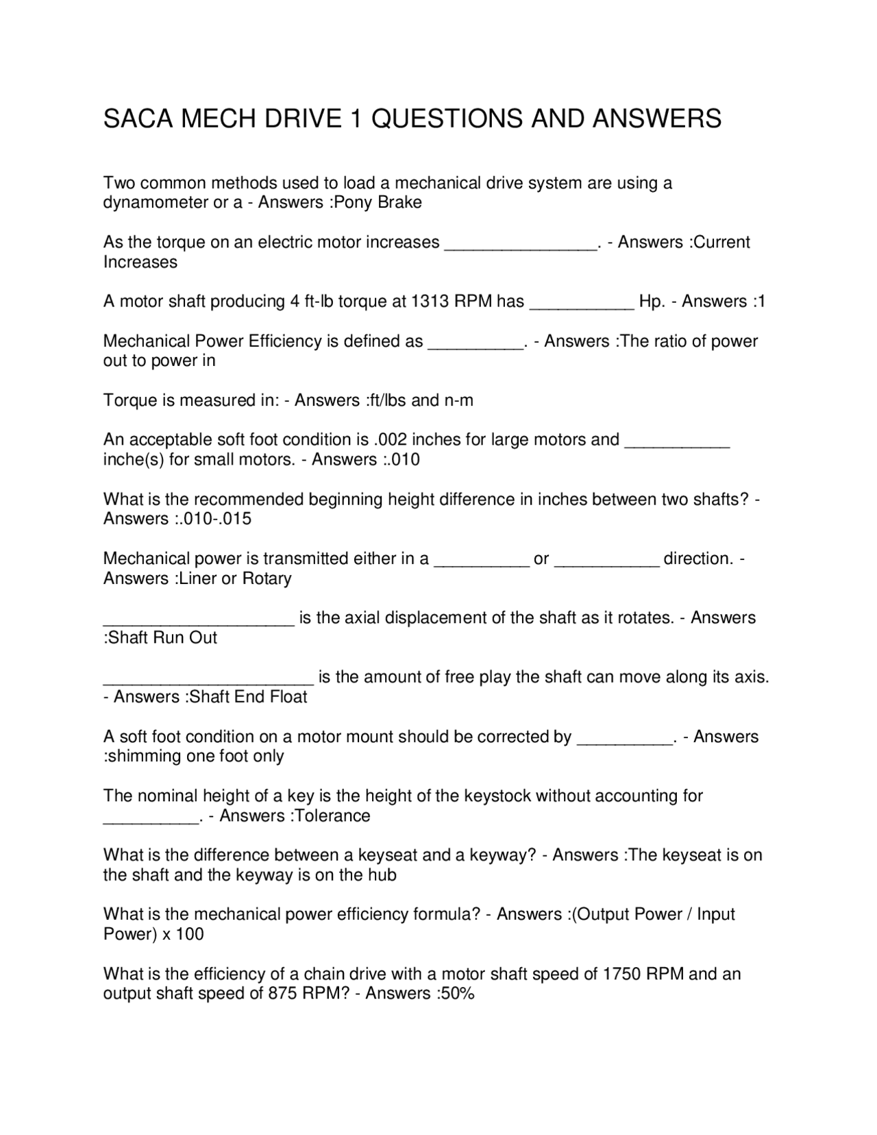Mechanical Drive Systems: Q&A for Engineering Students | Exams Social ...