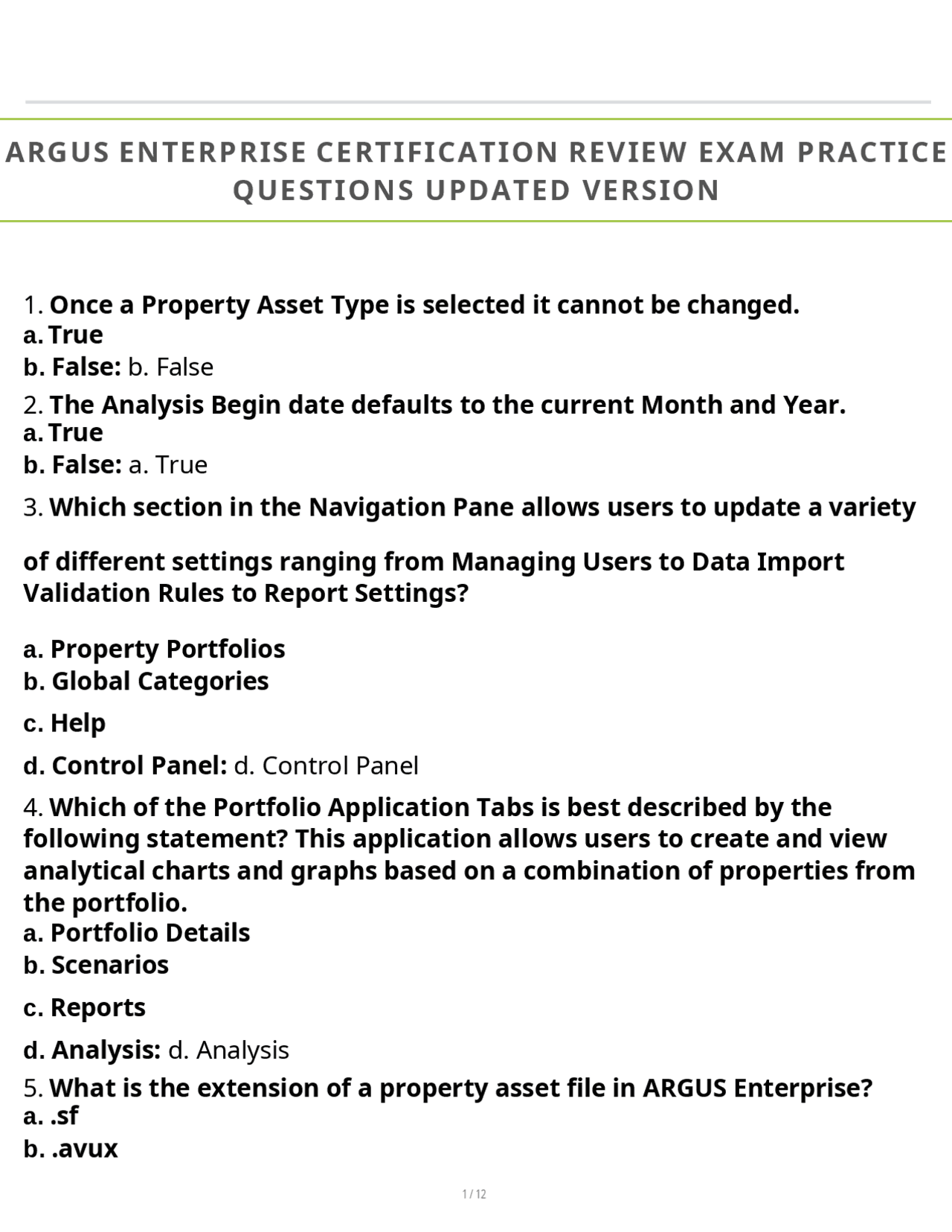 ARGUS Enterprise Certification Exam Practice Questions | Exams Advanced ...