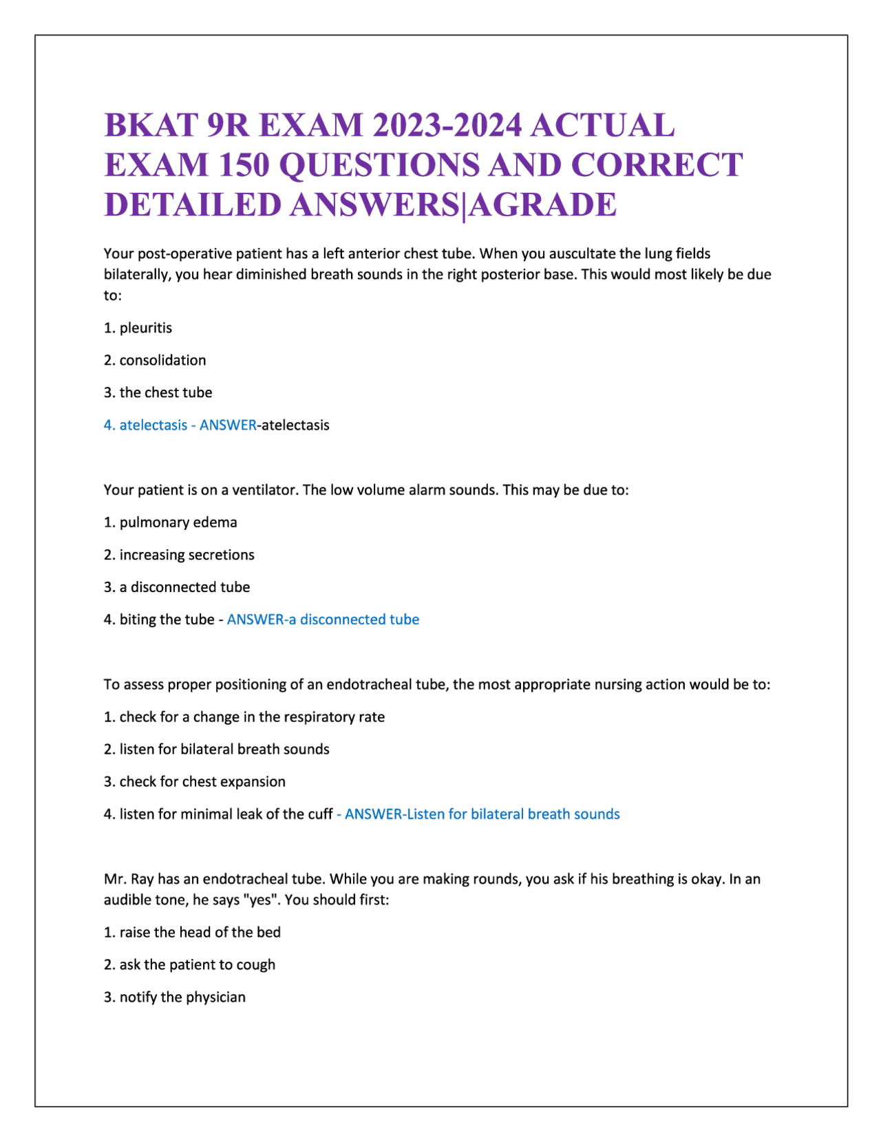 BKAT 9R Exam Questions And Answers | Exams Relational Database ...