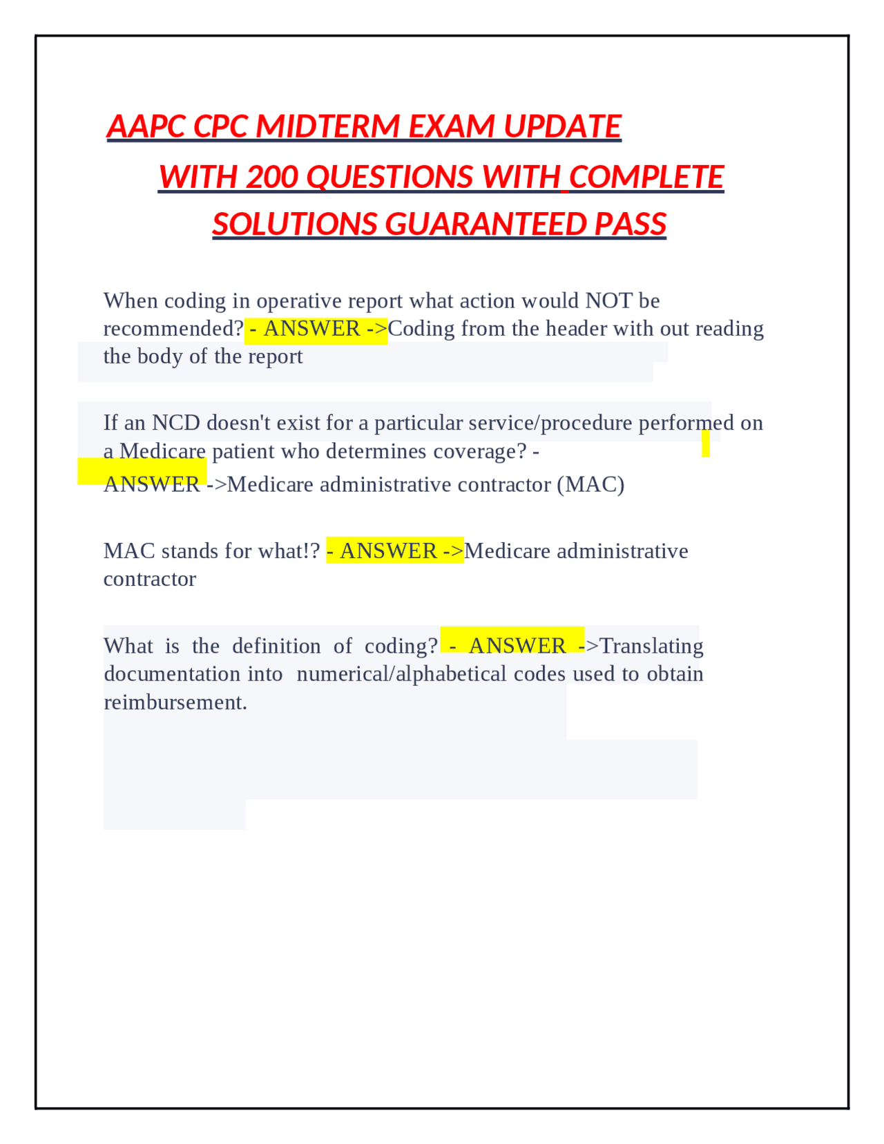 Medical Coding Exam Prep: 200+ ICD-10 & CPT Questions with Solutions ...