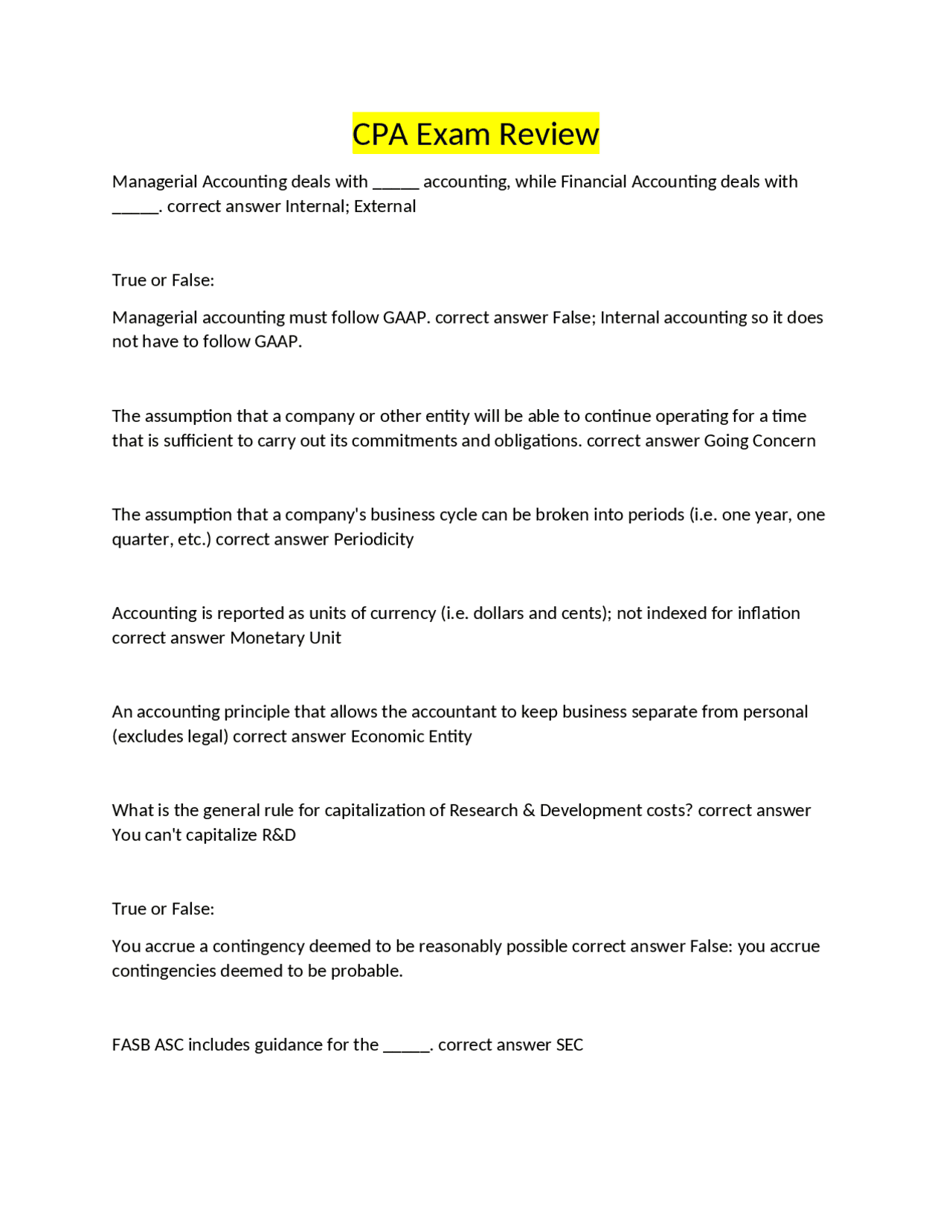 CPA Exam Review Sample Questions | Exams Marketing Business-to-business ...
