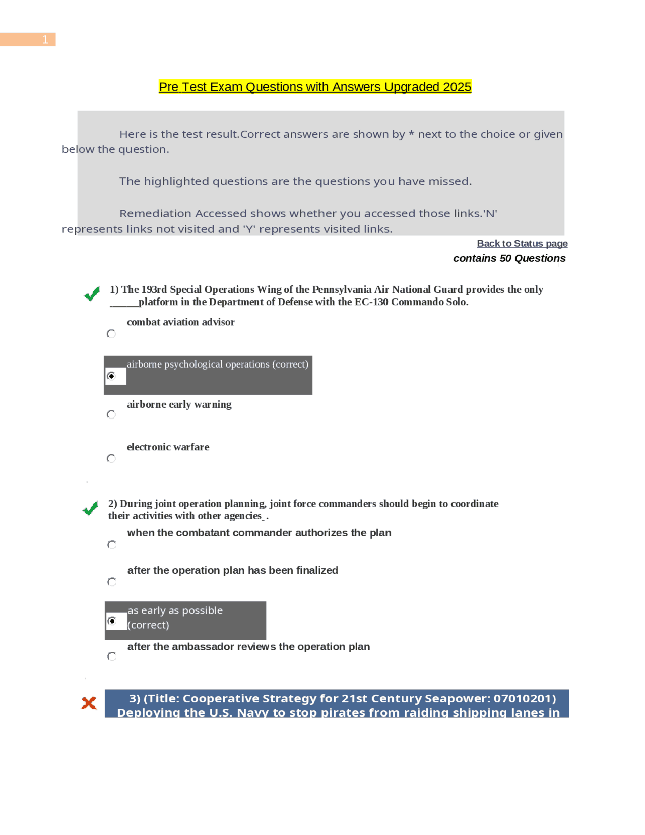 Pre Test Exam Questions with Answers Upgraded 2025 | Exams Nursing ...