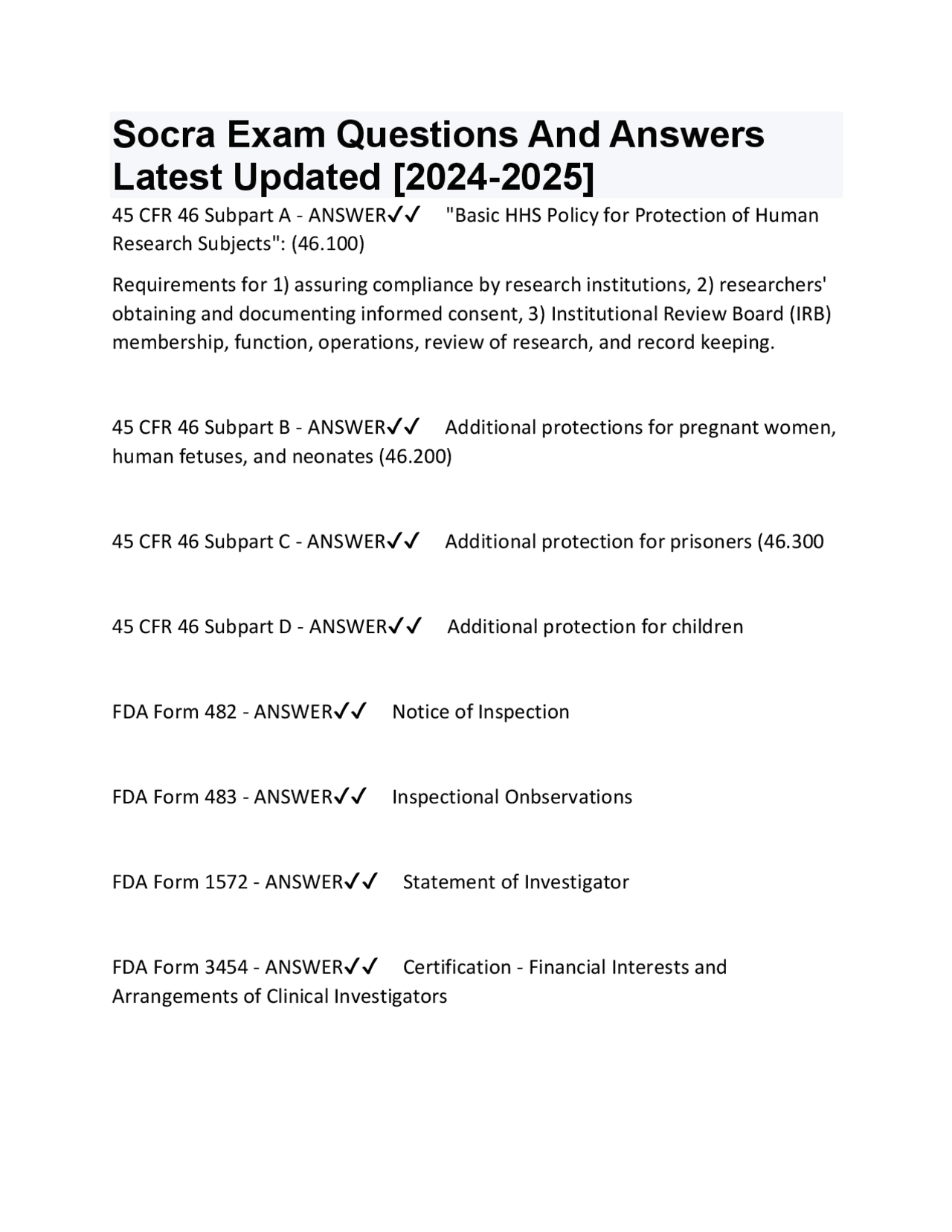 Socra Exam Questions And Answers Latest Updated [2024-2025] | Exams ...