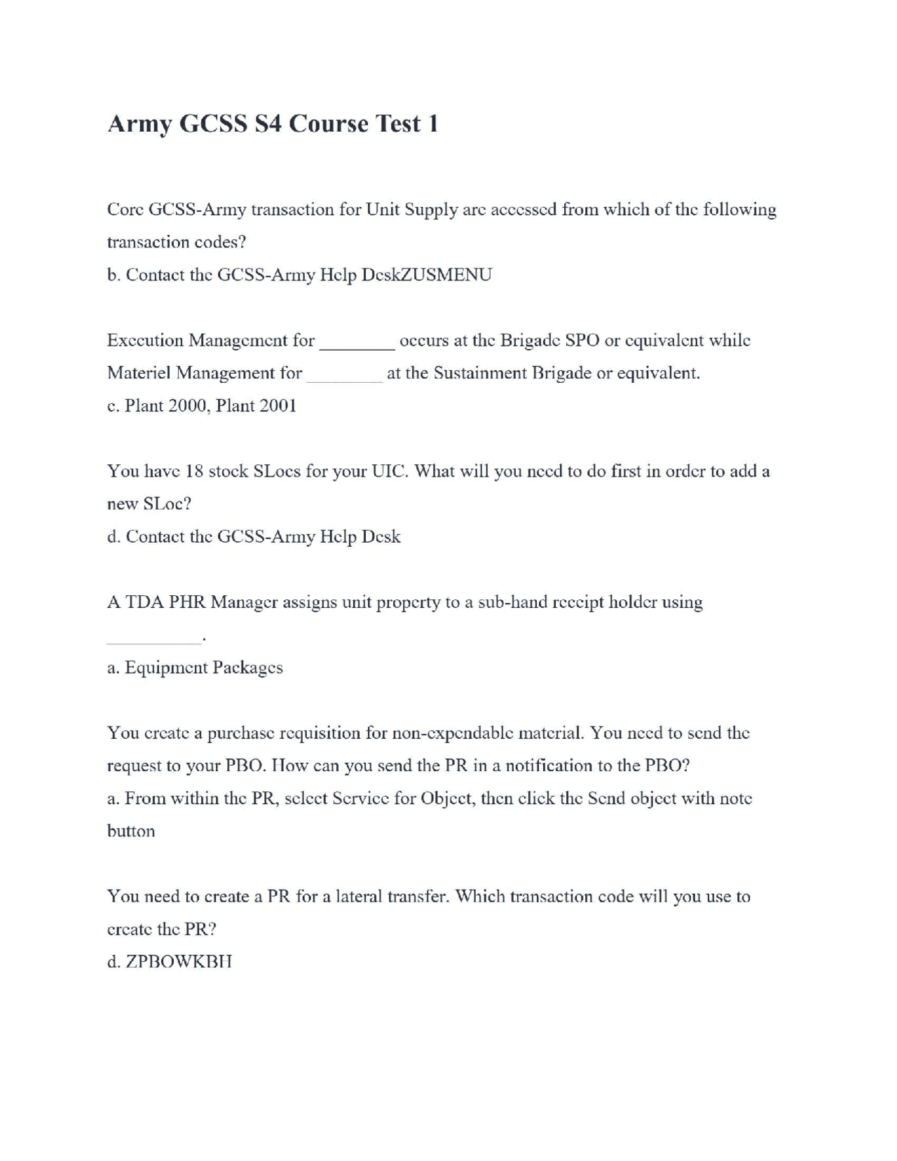 Army GCSS S4 Course Test 1 | Exams Socialization and the Life Course ...