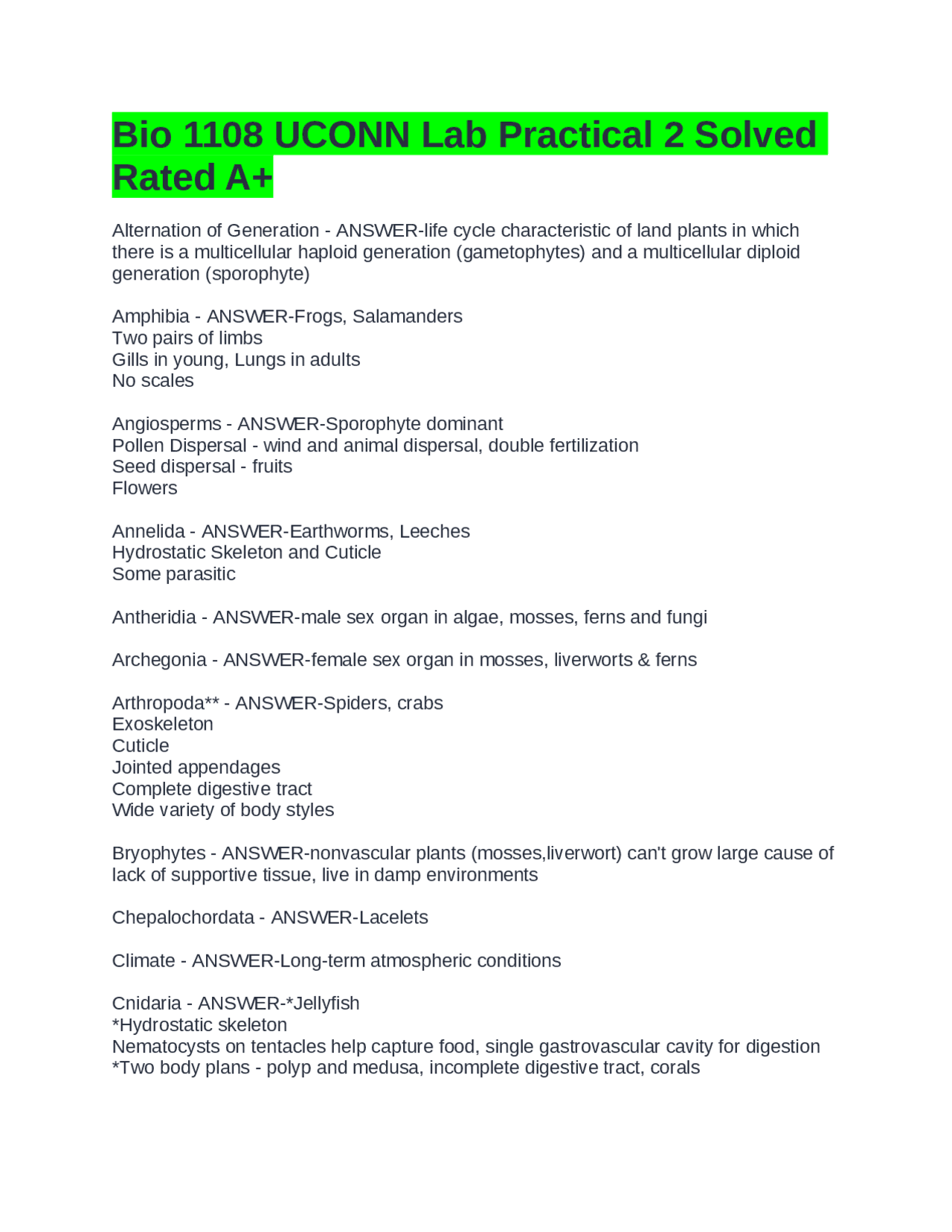 Biology Glossary: Key Terms and Definitions | Exams Biology | Docsity