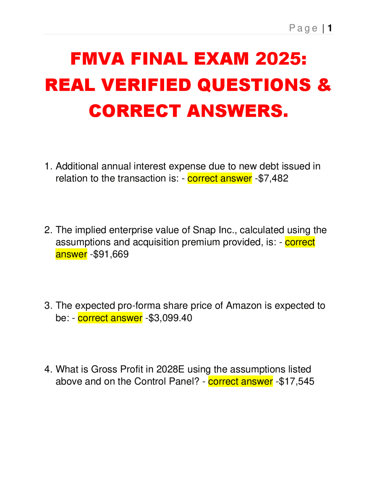 FMVA FINAL EXAM 2025: REAL VERIFIED QUESTIONS & CORRECT ANSWERS ...