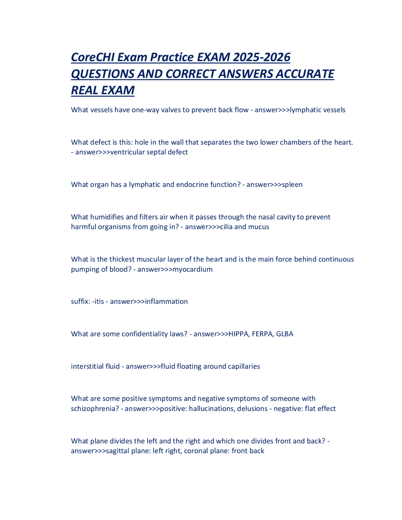 CoreCHI Exam Practice 2025–2026 – Accurate Real Exam Questions and ...