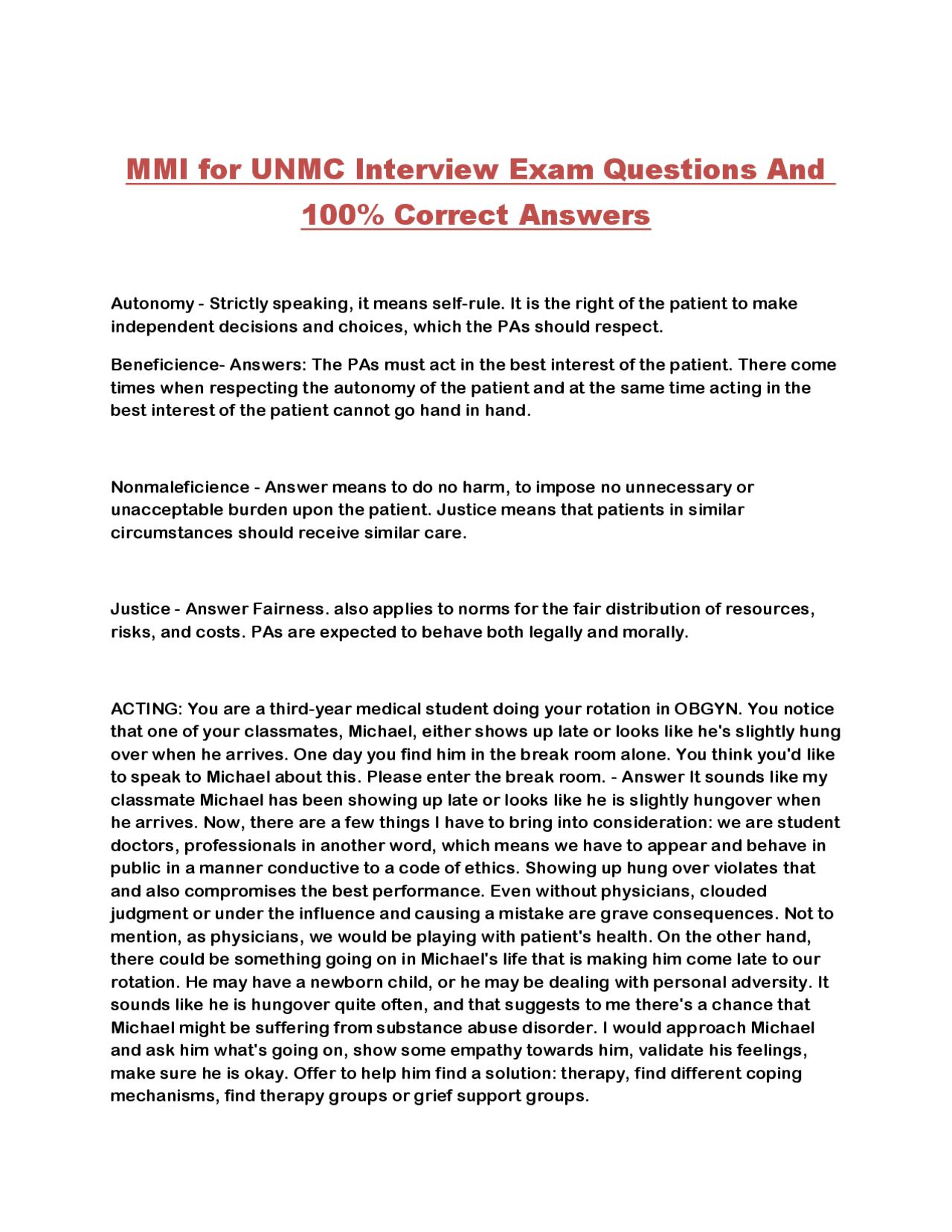 MMI Interview Questions and Ethical Scenarios for Medical Students ...