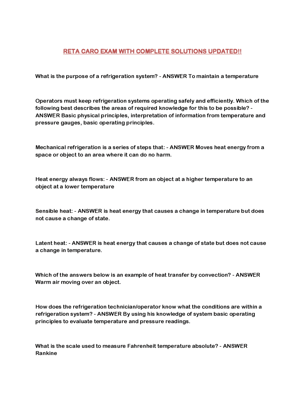 RETA CARO EXAM WITH COMPLETE SOLUTIONS UPDATED!! | Exams Advanced ...