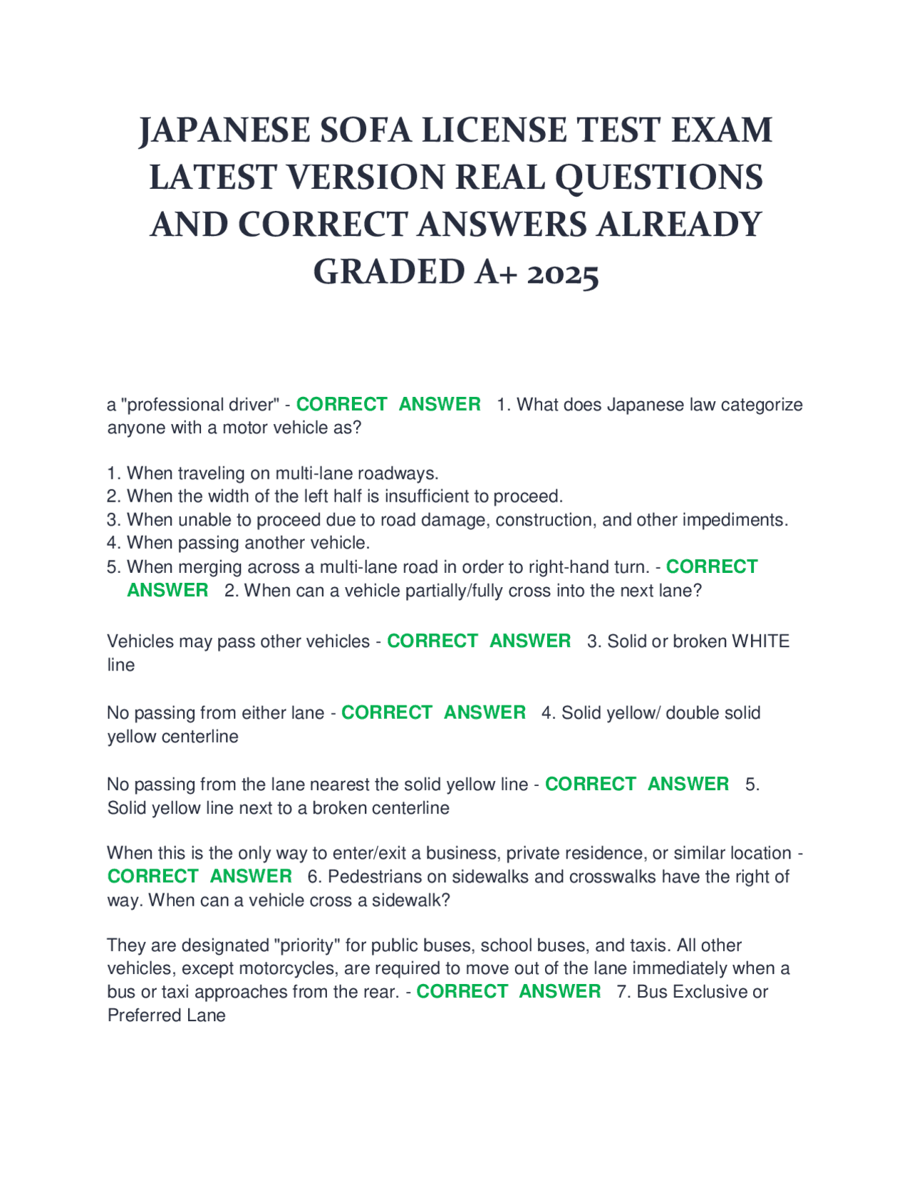 Japanese Driving License Test: Latest Q&A Guide (2025) | Exams Nursing ...
