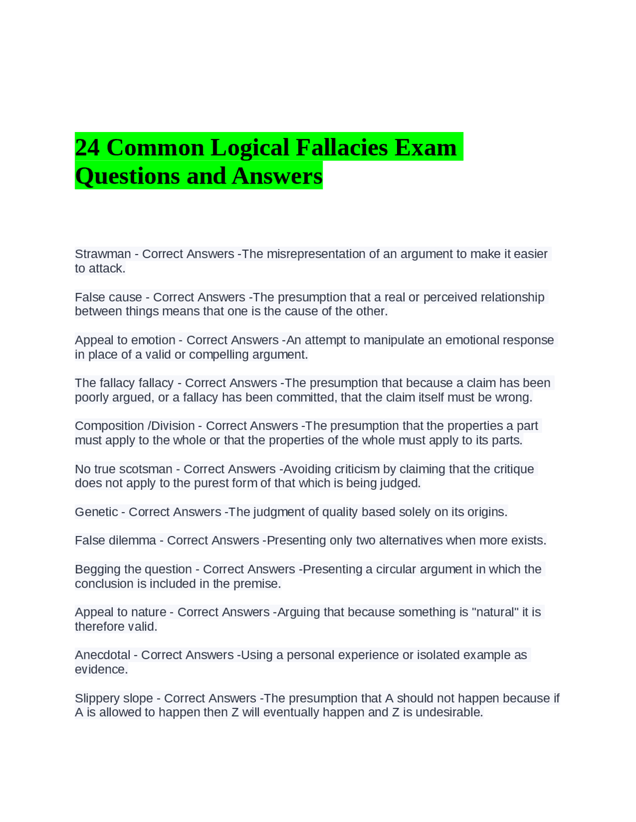 Common Logical Fallacies: Definitions and Examples | Exams Advanced ...