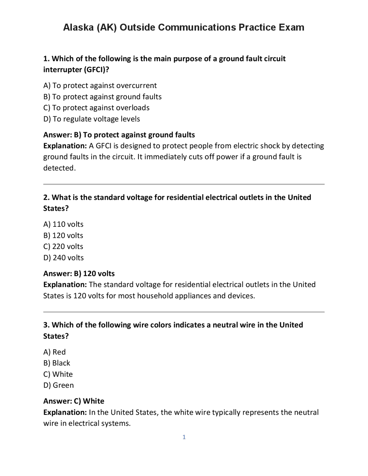 Alaska (AK) Outside Communications Practice Exam (Questions & Answers ...