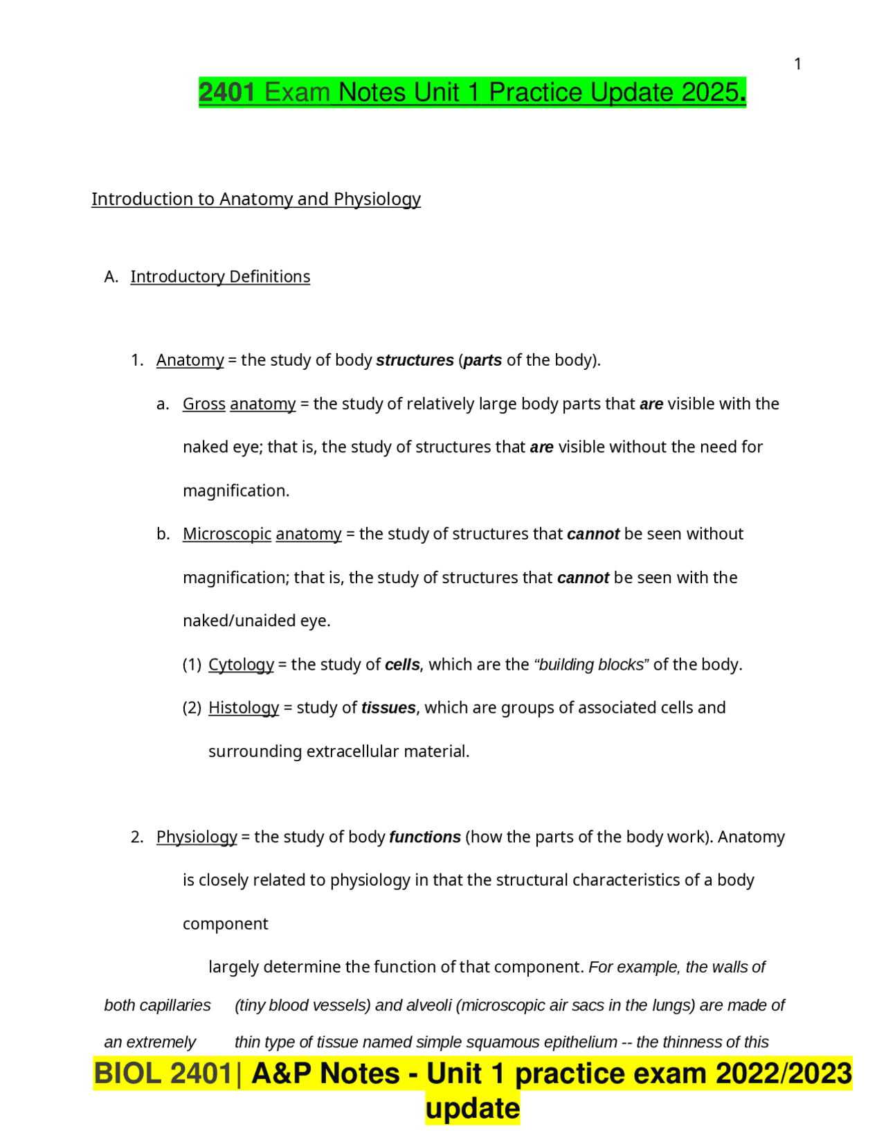 2401 Exam Notes Unit 1 Practice Update 2025. | Exams Nursing | Docsity