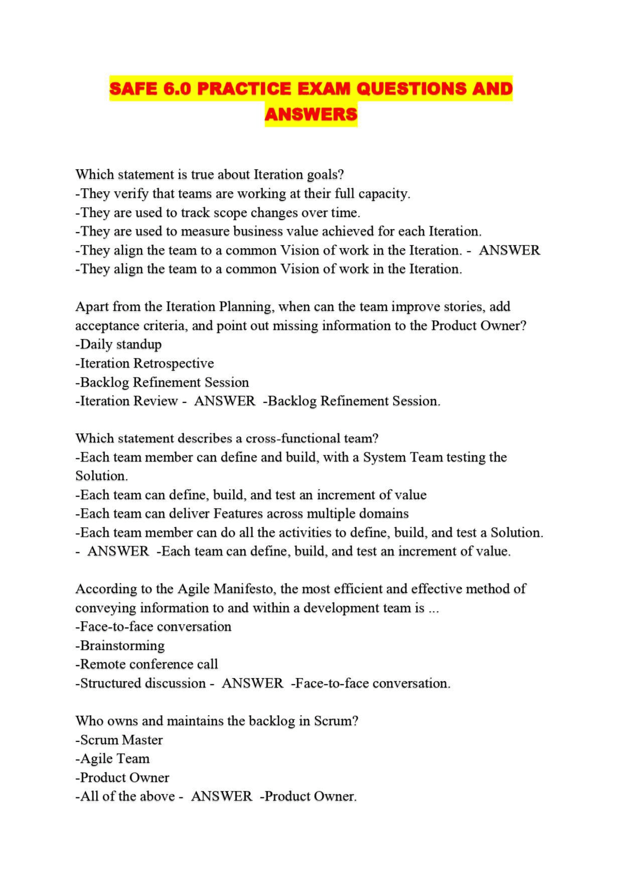 SAFE 6.0 PRACTICE EXAM QUESTIONS AND ANSWERS | Exams Advanced Education ...