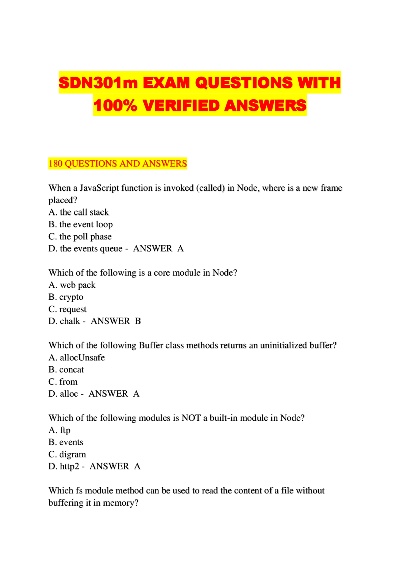Node.js Exam Questions and Answers: Master Core Concepts | Exams ...