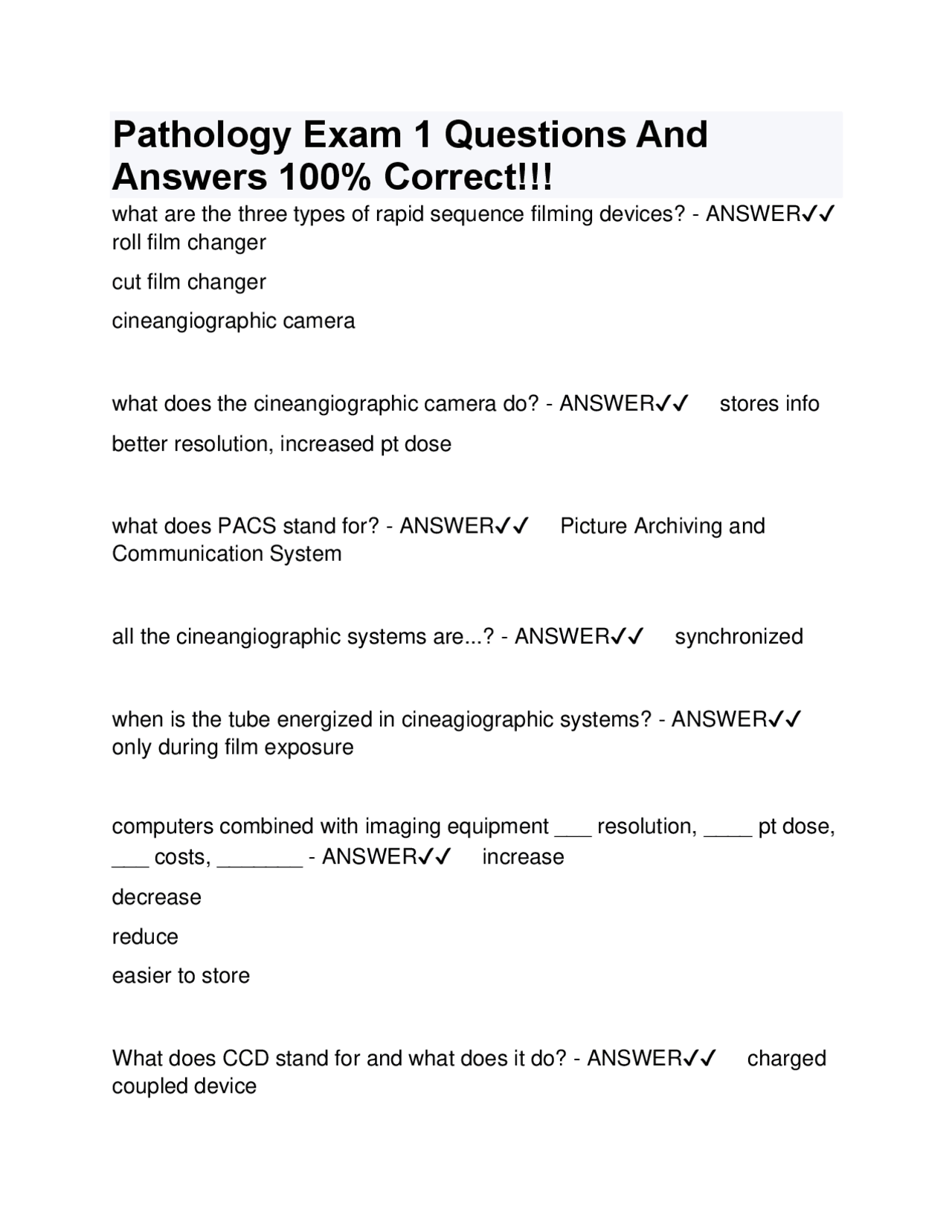 Pathology Exam 1 Questions And Answers 100% Correct | Exams Advanced ...