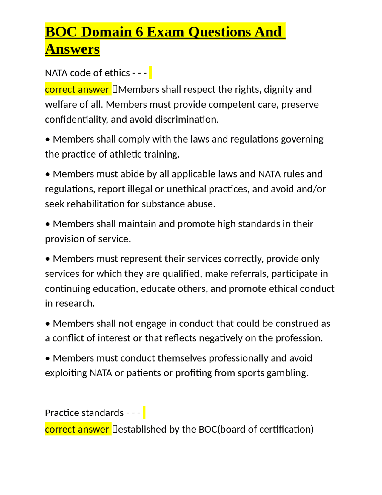 BOC Domain 6 Exam Prep: Ethics and Professional Standards | Exams ...