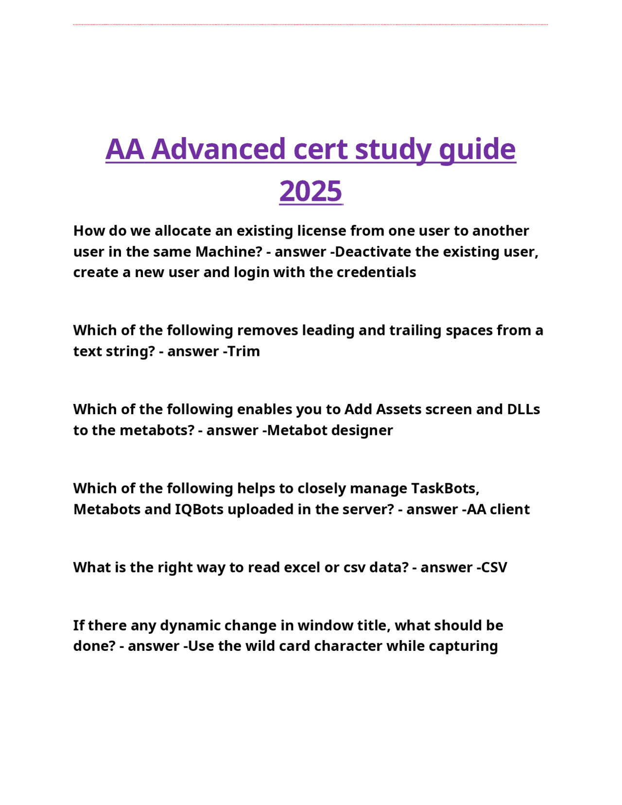 AA Advanced cert study guide 2025.docx | Exams Nursing | Docsity
