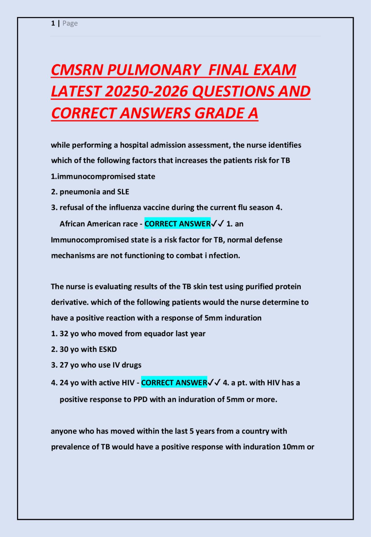 CMSRN_PULMONARY_FINAL_EXAM_LATEST_2025_2026_QUESTIONS_AND_CORRECT ...