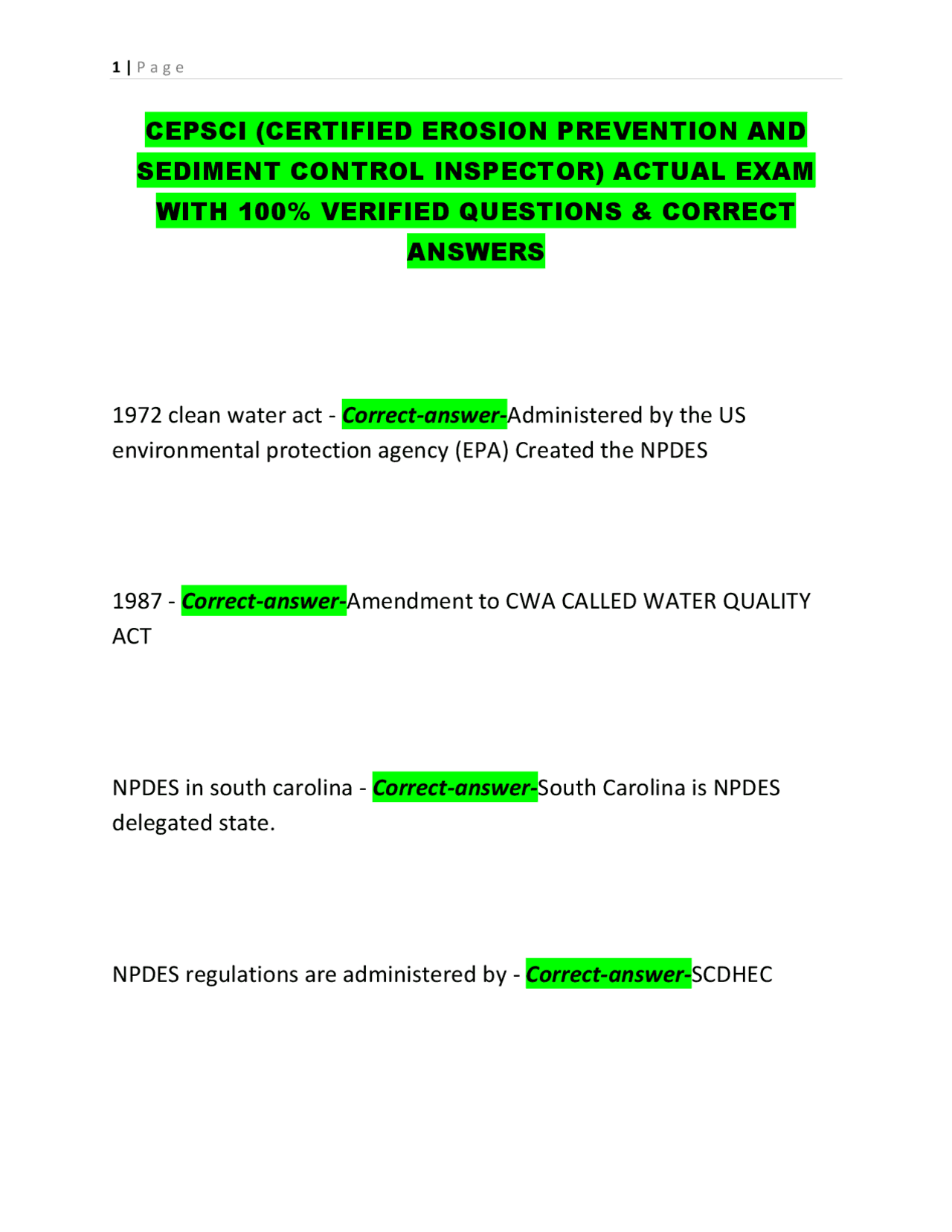 CEPSCI (CERTIFIED EROSION PREVENTION AND SEDIMENT CONTROL INSPECTOR ...
