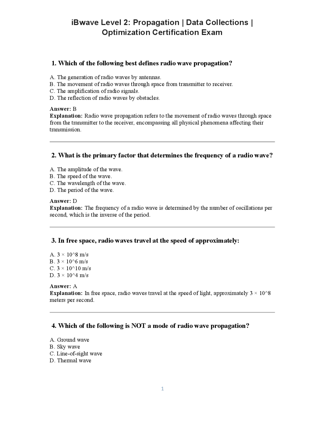 iBwave Level 2 Propagation Data Collections Optimization Certification ...