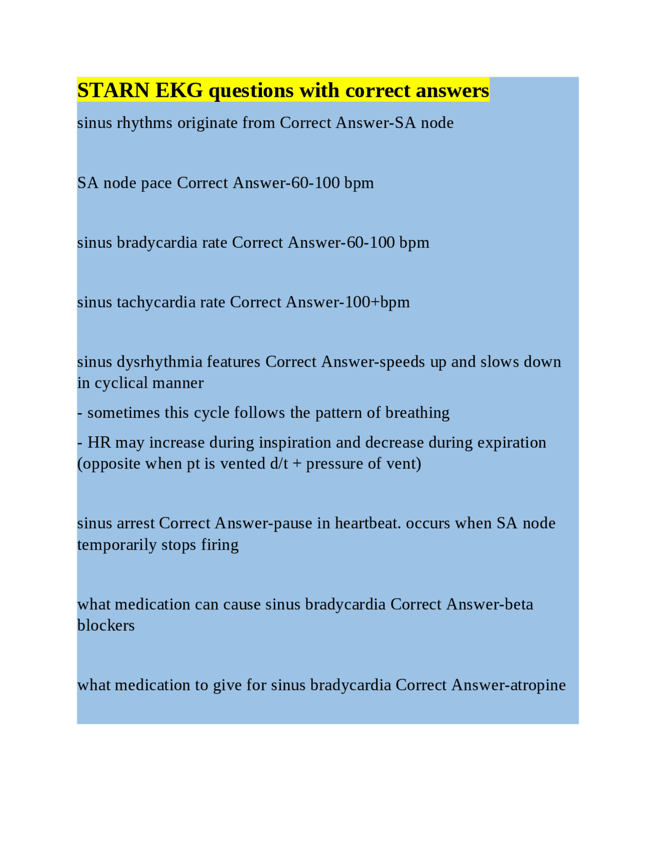 EKG Interpretation: Questions and Answers on Cardiac Rhythms | Exams ...