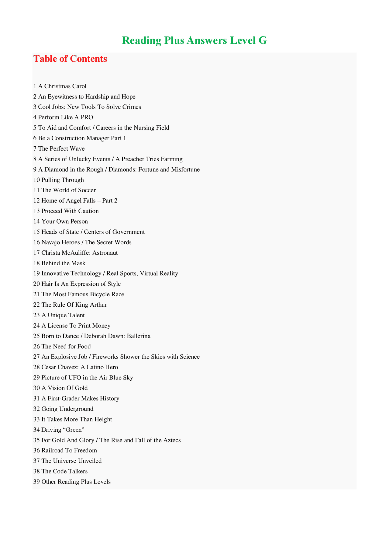 Reading Plus Level G Answers – 100% Accurate & Verified | Exams English ...