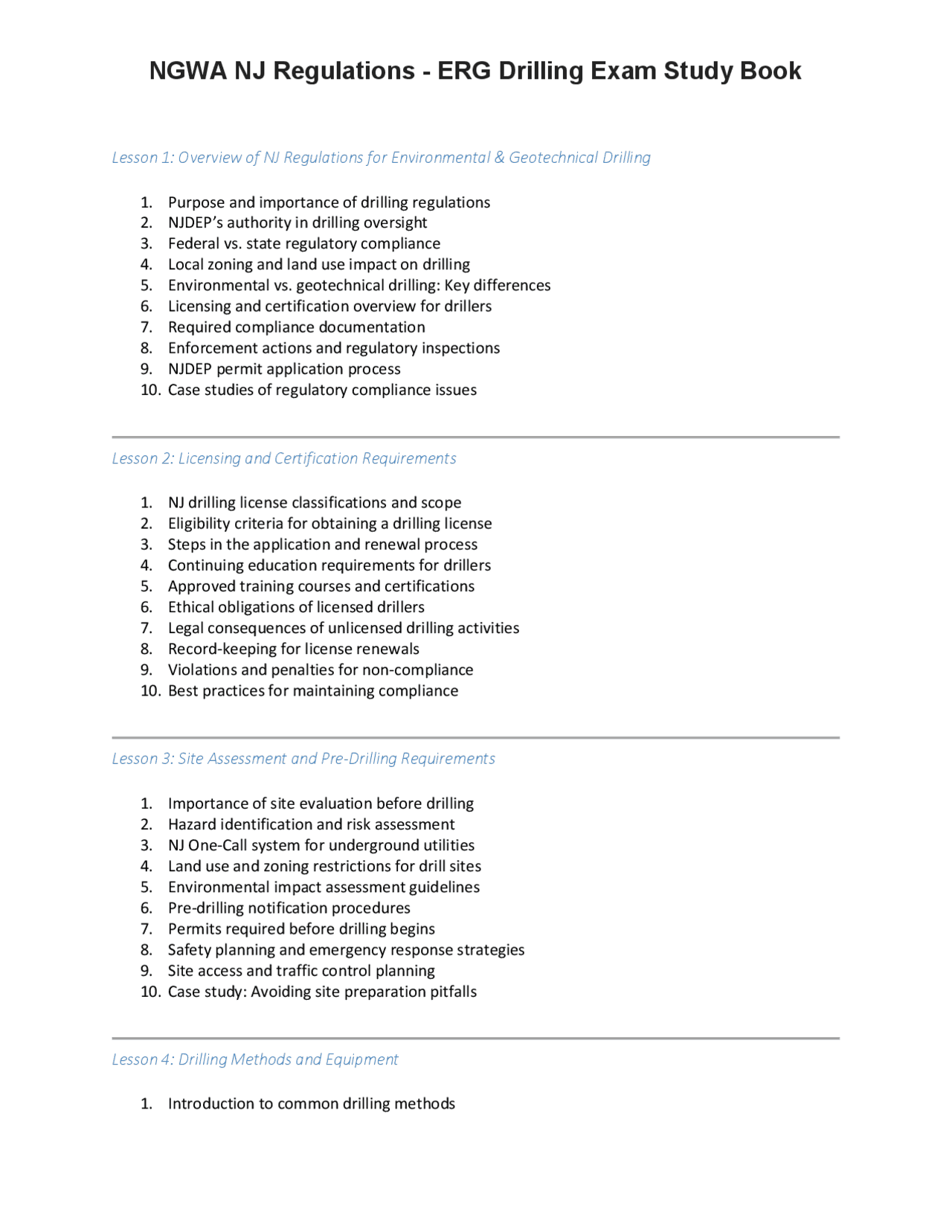 NJDEP Drilling Regulations Study Guide: Environmental & Geotechnical ...