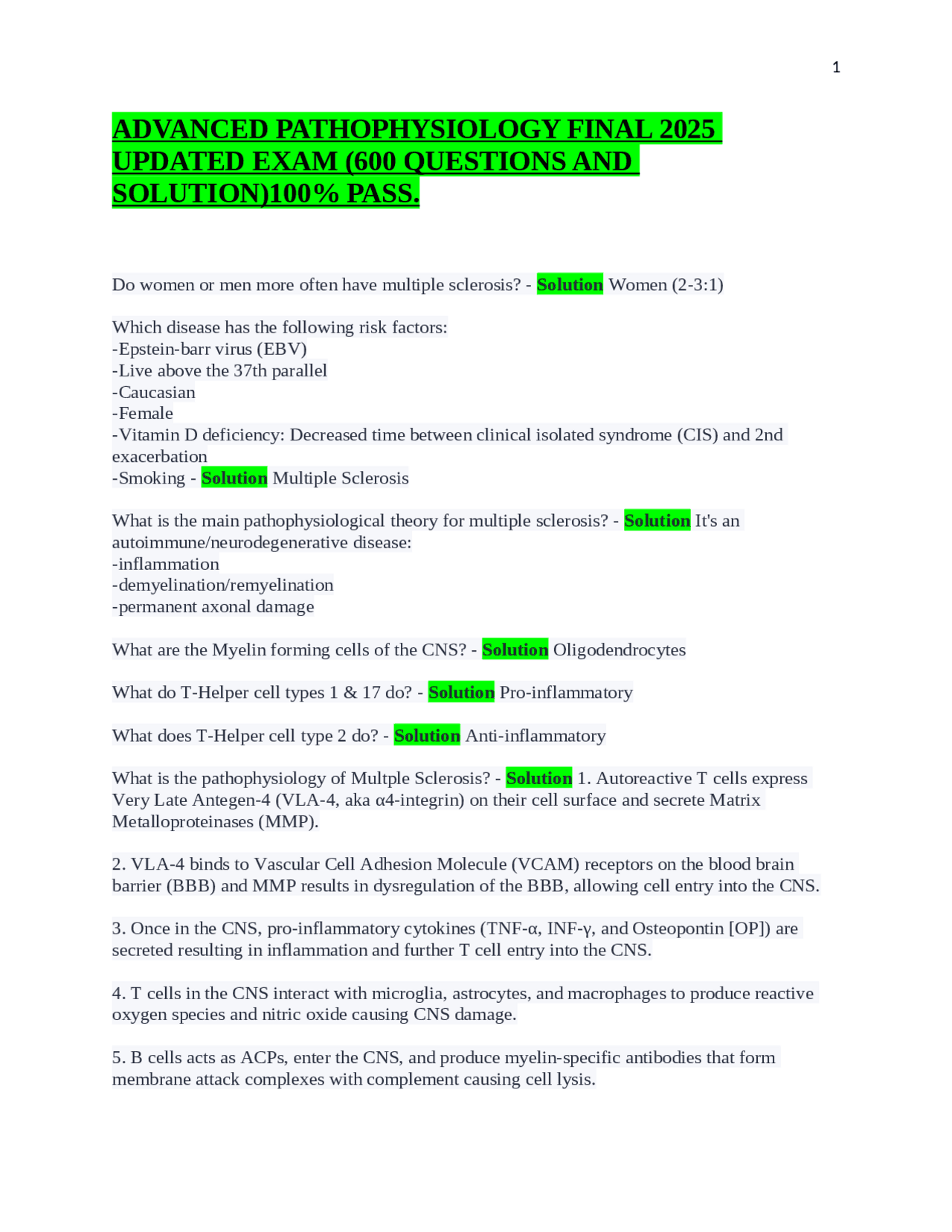 Advanced Pathophysiology: Multiple Sclerosis, Epilepsy, and Parkinson's ...