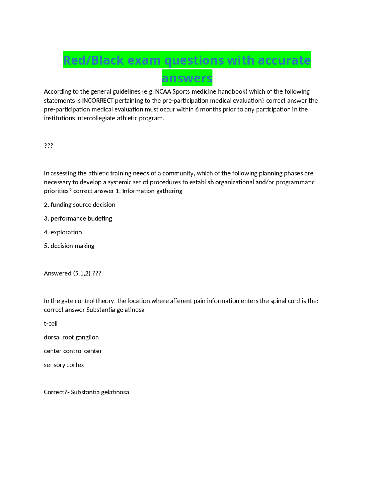 Athletic Training Exam Q&A: Injury Assessment and Management | Exams ...