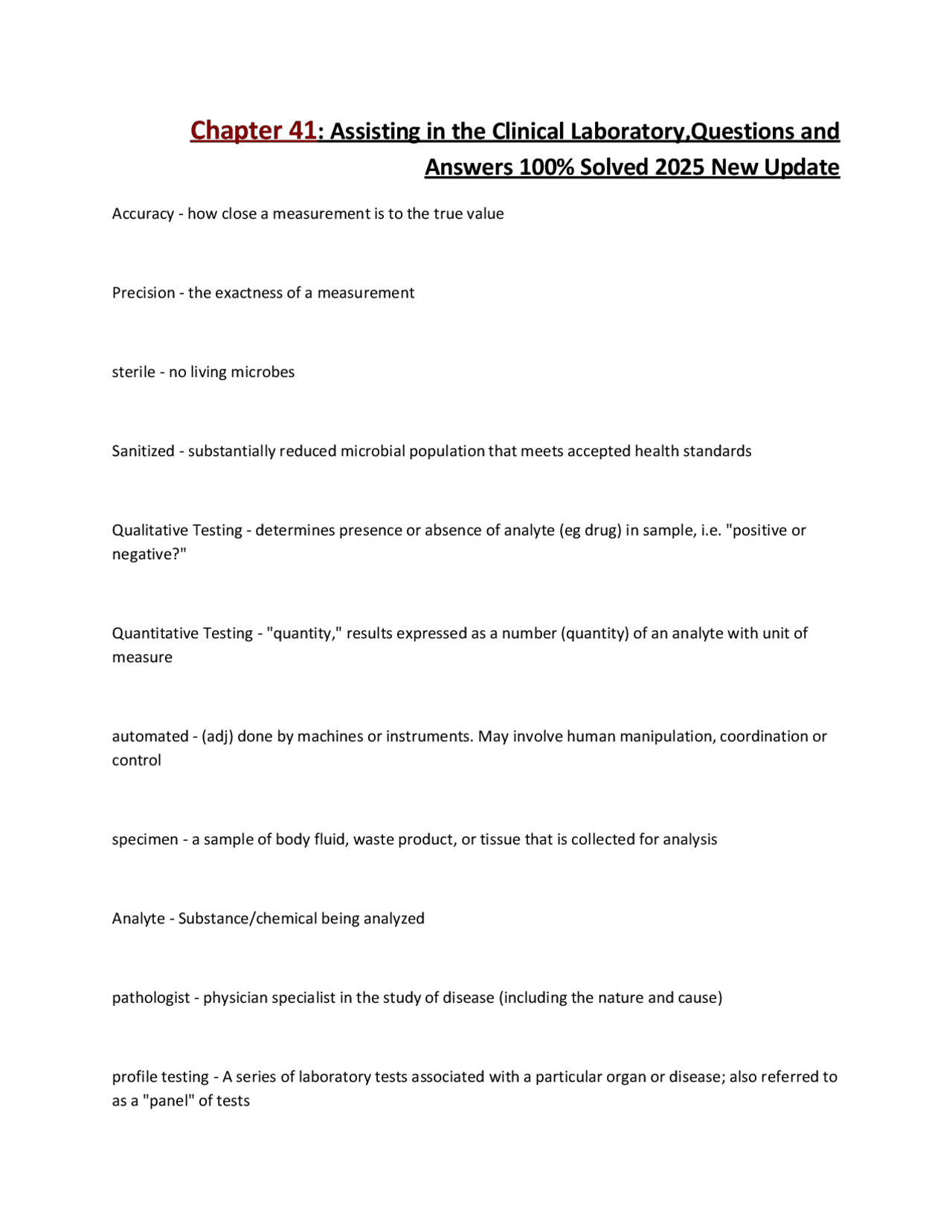 Chapter 41: Assisting in the Clinical Laboratory,Questions and | Exams ...
