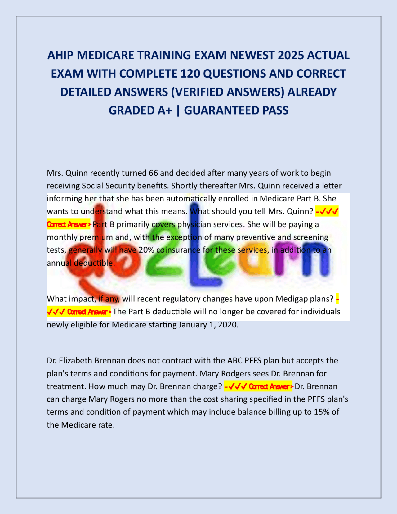 AHIP MEDICARE TRAINING EXAM NEWEST 2025 ACTUAL EXAM WITH COMPLETE 120 ...