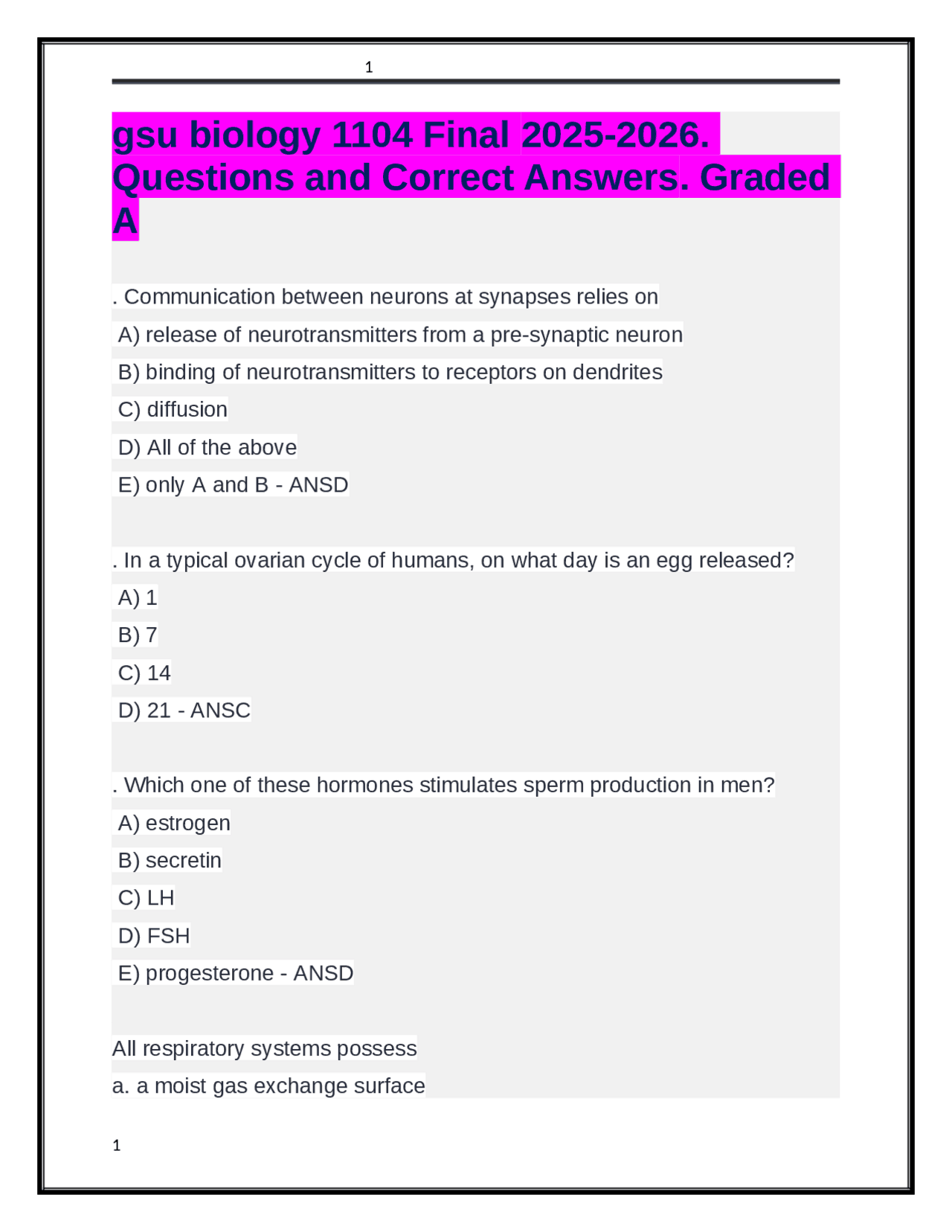 Biology Exam Questions and Answers: Comprehensive Study Guide | Exams ...