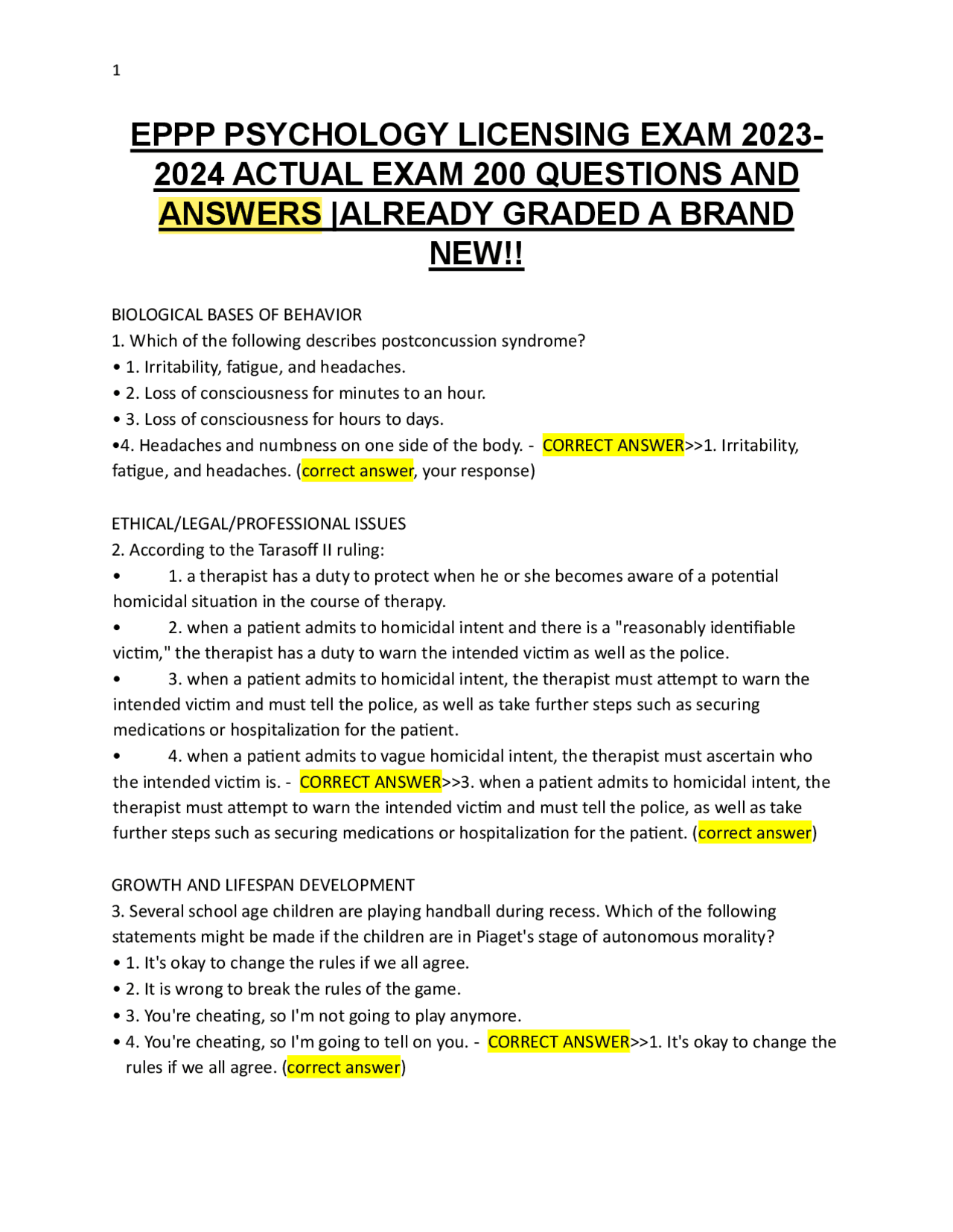 EPPP_PSYCHOLOGY_LICENSING_EXAM_2023_2024_ACTUAL_EXAM_200_QUESTIONS ...