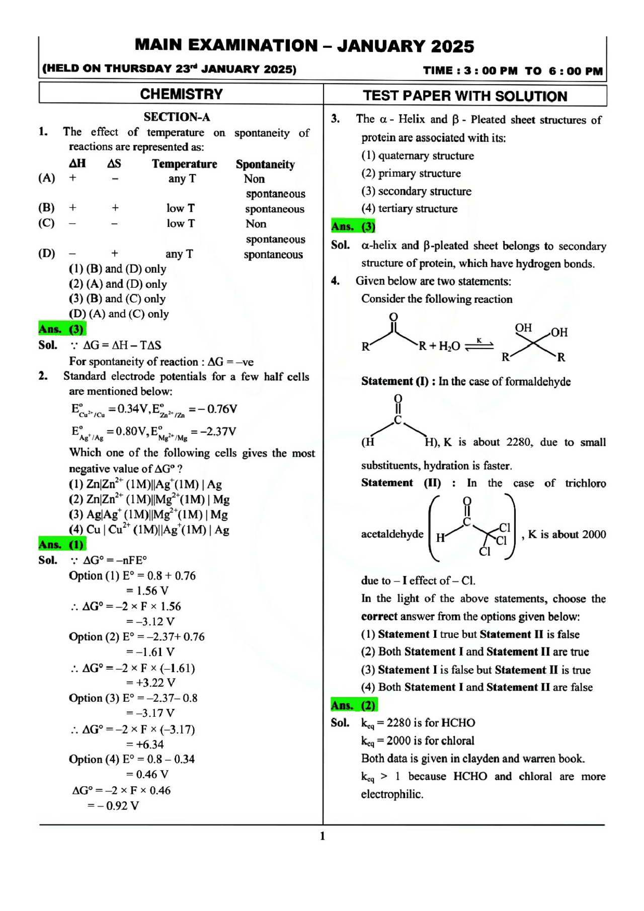 2025 chemistry exam questions with verified answers | Exams Chemistry ...